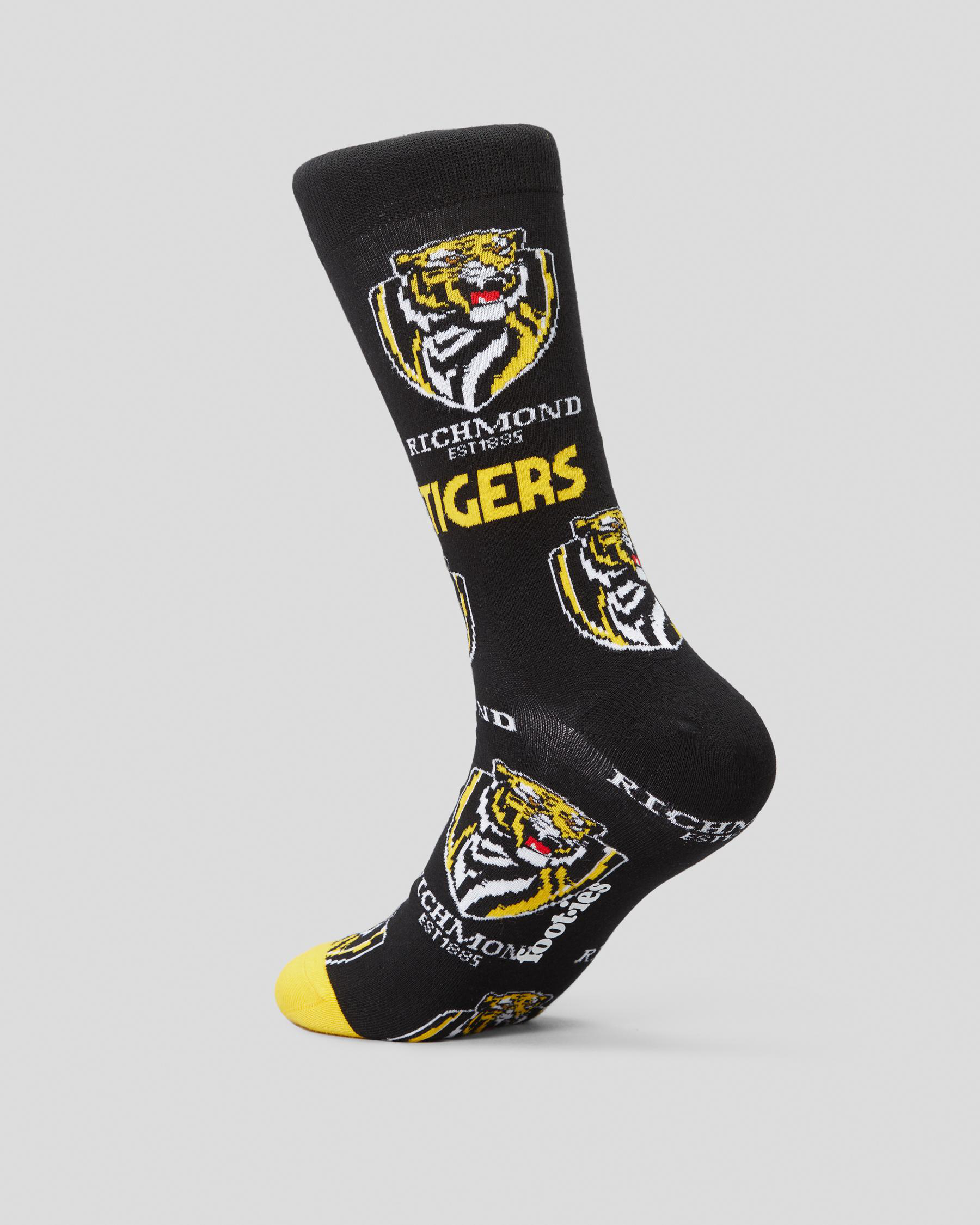Shop FOOT-IES Richmond Tigers Socks In Black - Fast Shipping & Easy Returns - City Beach Australia