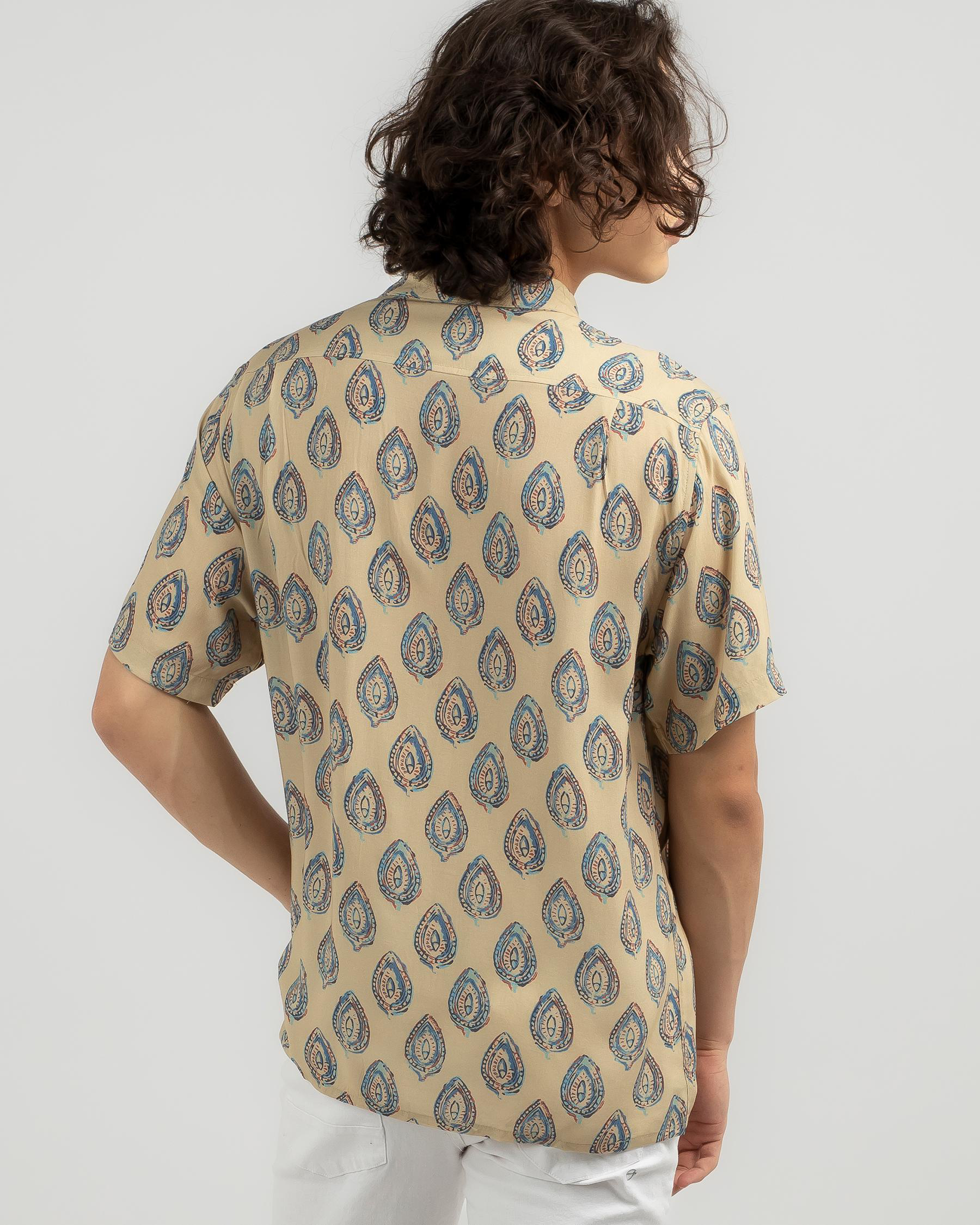 Shop Rhythm Pitt Short Sleeve Shirt In Natural - Fast Shipping & Easy ...