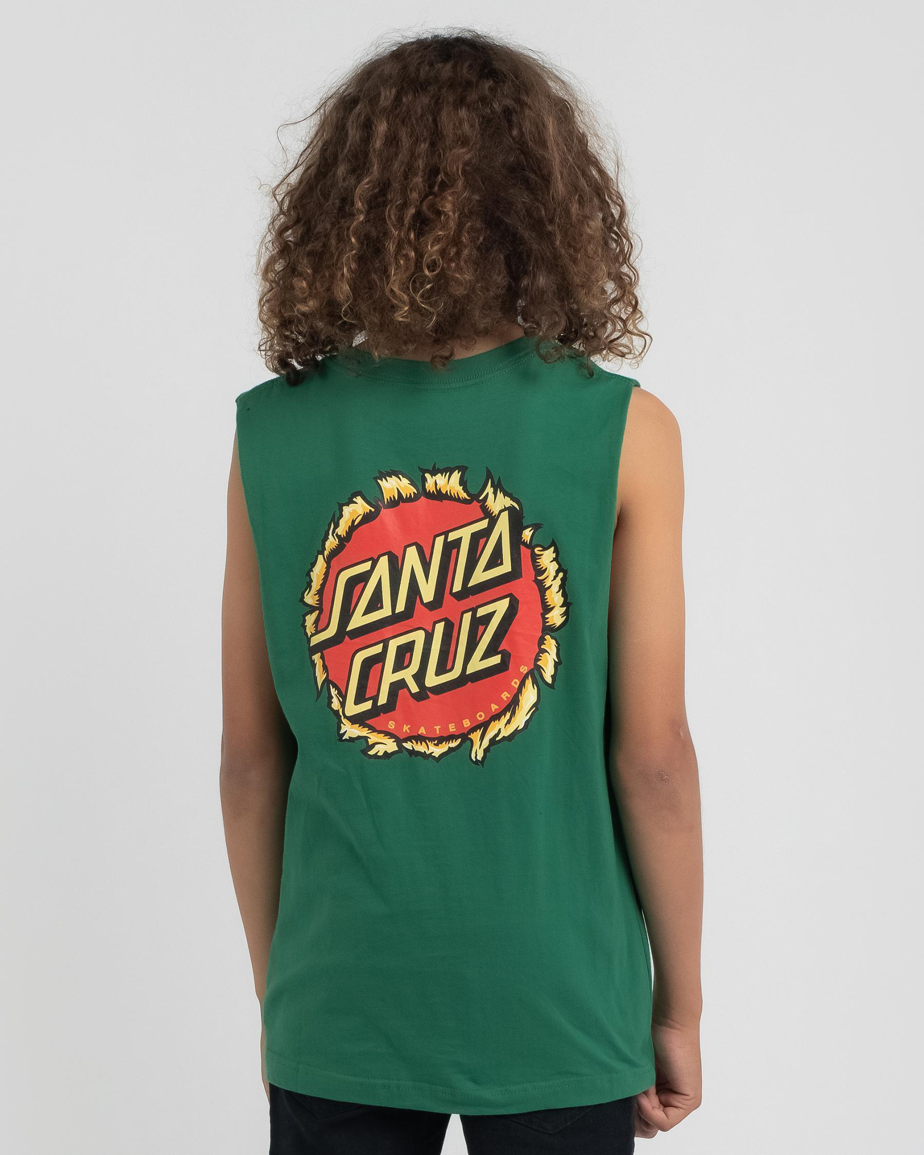 Shop Santa Cruz Boys' Breaker Dot Muscle Tank In Glade - Fast Shipping ...