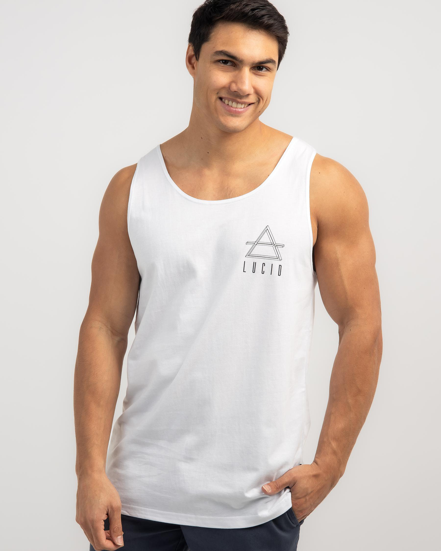 Shop Lucid Intent Singlet In White - Fast Shipping & Easy Returns ...