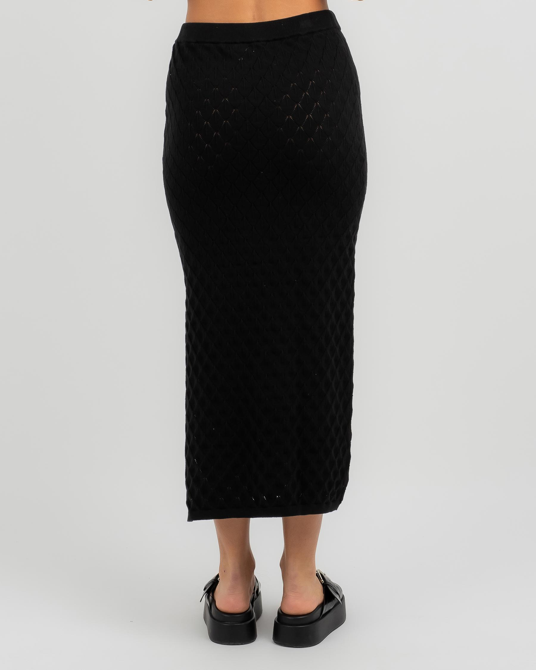 Shop Rusty Leo Maxi Knit Skirt In Black - Fast Shipping & Easy Returns ...