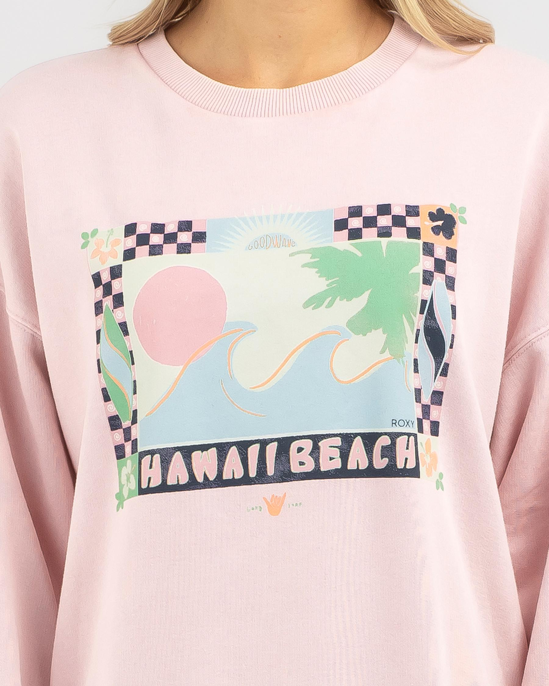 Shop Roxy La Vida Crewneck Sweatshirt In Candy Pink - Fast Shipping ...