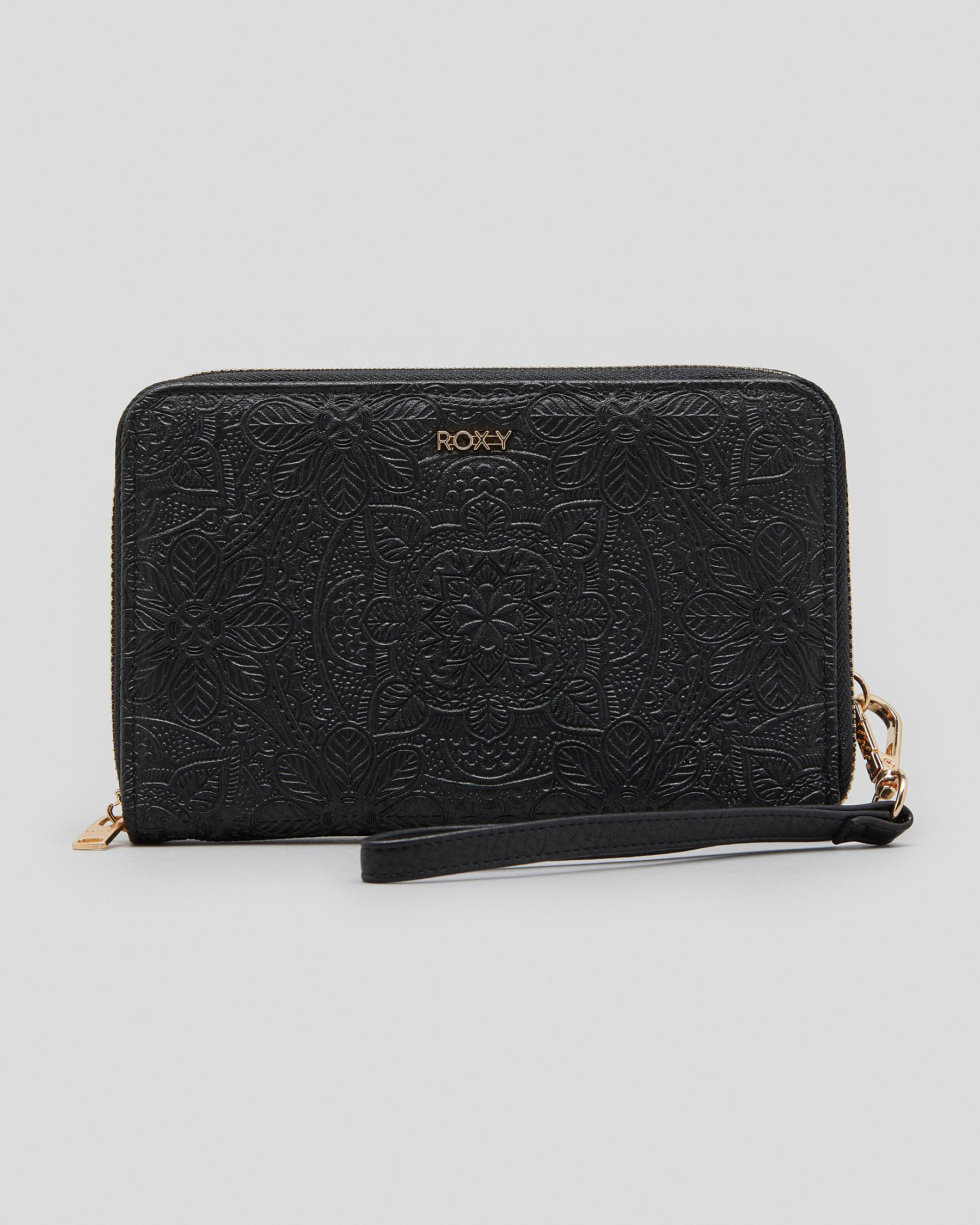 Shop Roxy Back In Brooklyn Travel Wallet In Anthracite - Fast Shipping ...