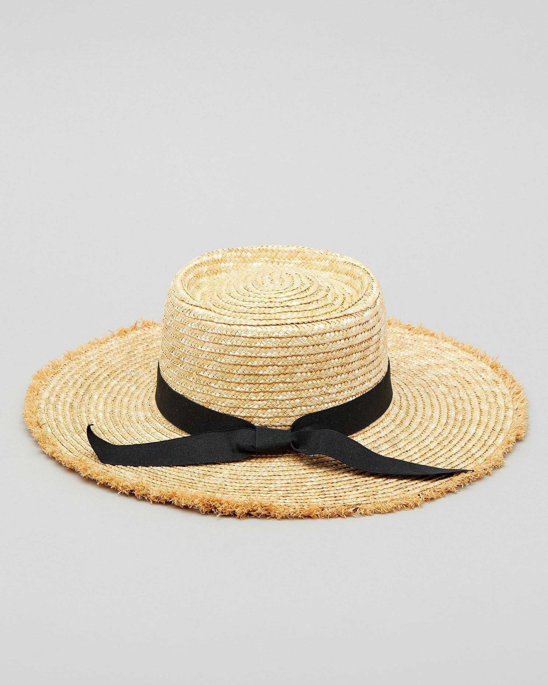 Shop Mooloola Laura Boater Hat In Natural - Fast Shipping & Easy ...