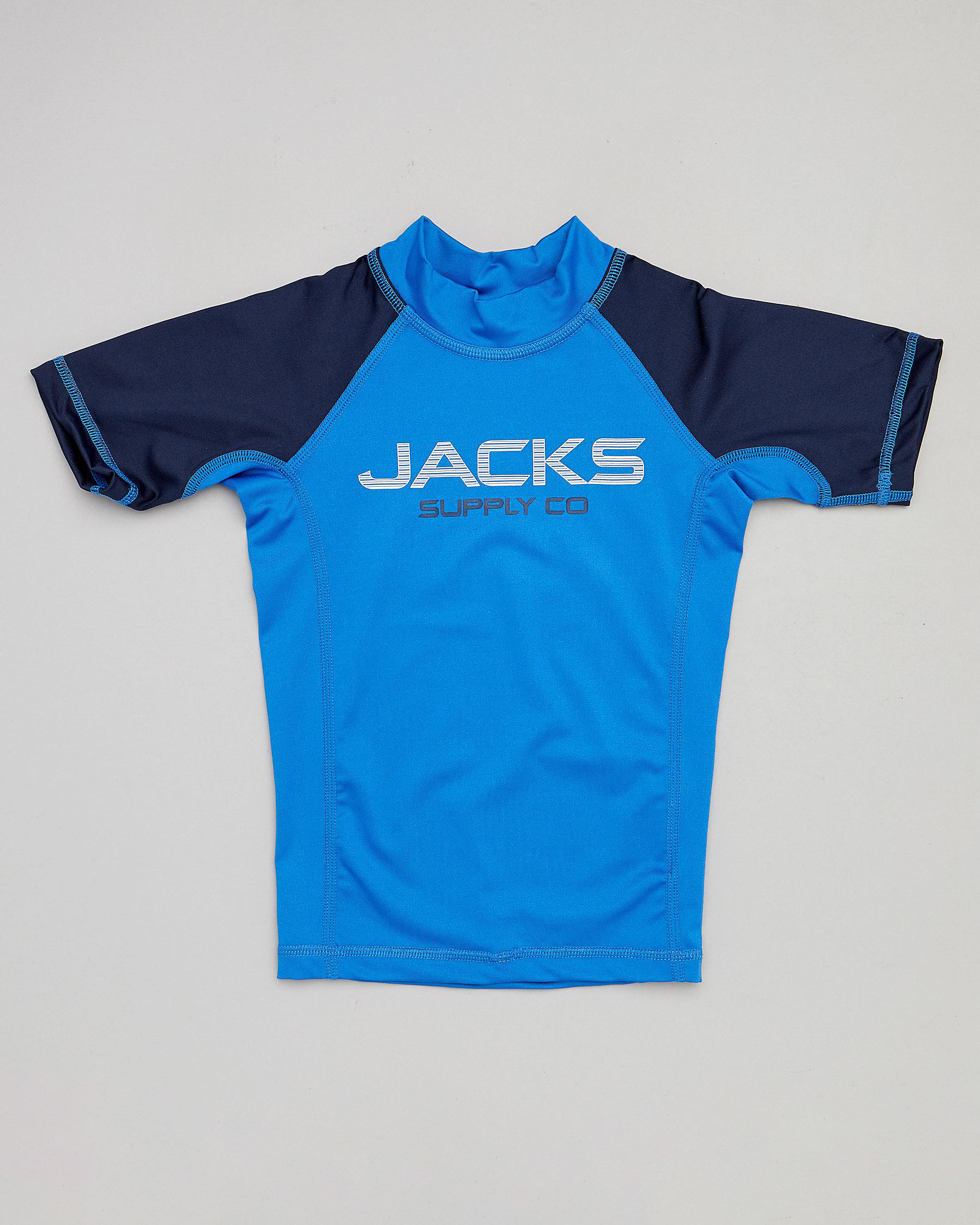 Shop Jacks Toddlers' Smudge Short Sleeve Rash Vest In Blue/navy - Fast ...