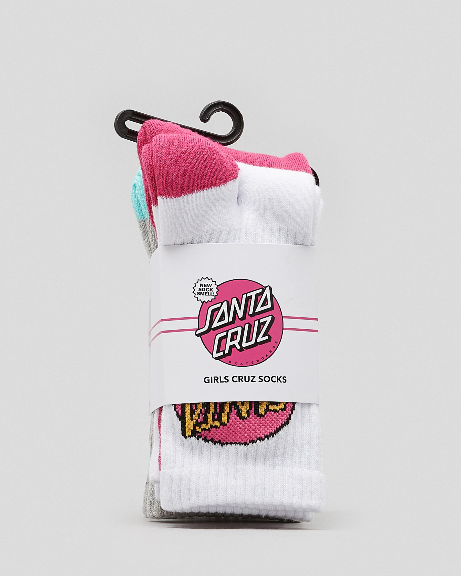 Shop Santa Cruz Girls' Pop Dot Sock Pack In Assorted - Fast Shipping ...