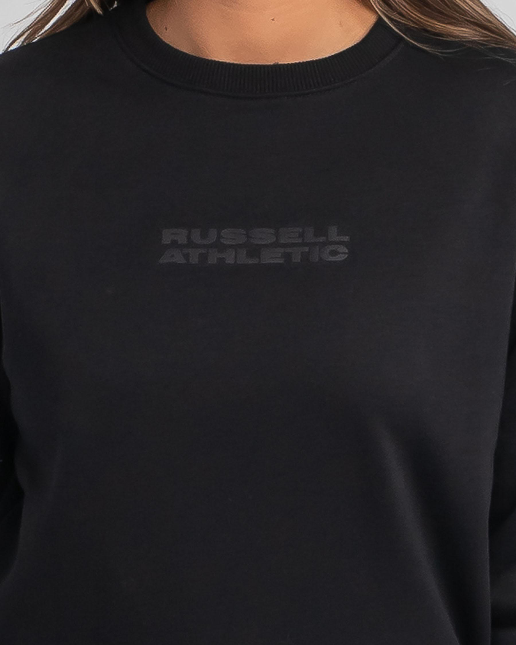 Shop Russell Athletic Block Logo Sweatshirt In Black - Fast Shipping ...