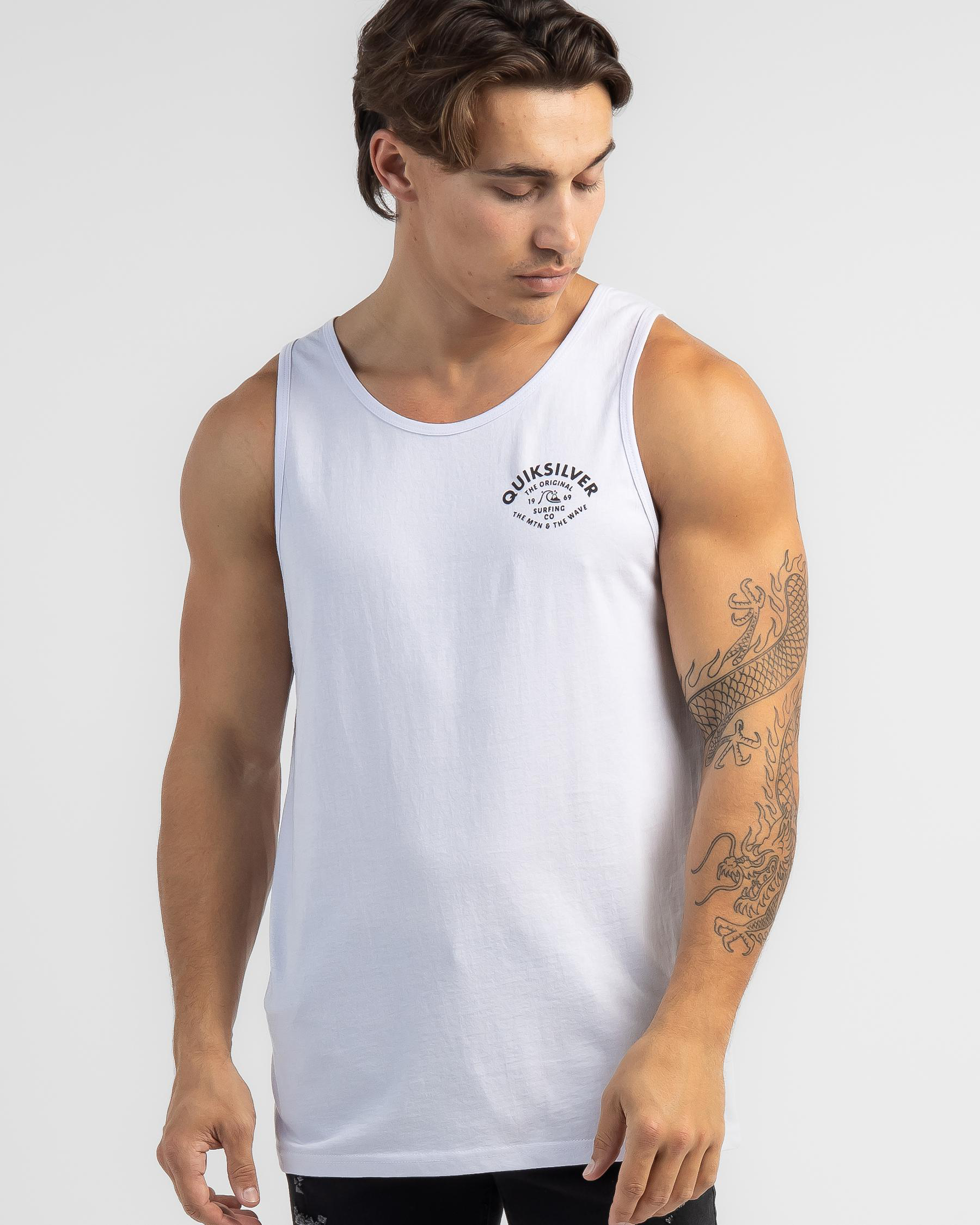 Shop Quiksilver Script Talk Tank In White - Fast Shipping & Easy ...