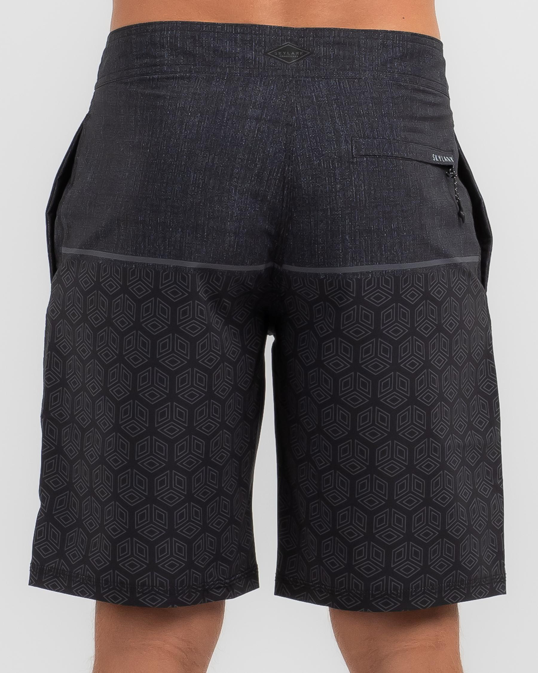 Shop Skylark Orbit Board Shorts In Black/grey - Fast Shipping & Easy ...