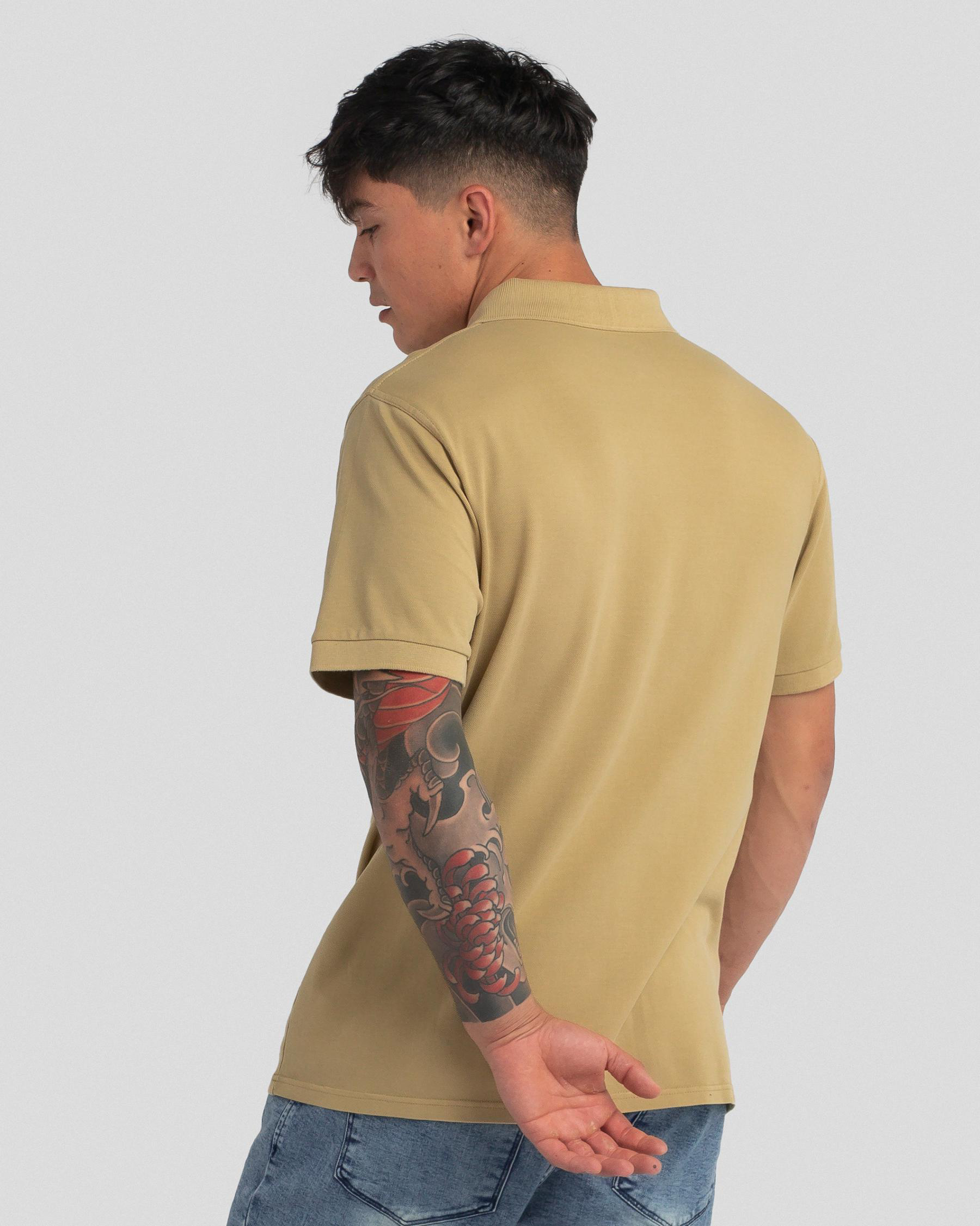 Shop Rip Curl Faded Polo Shirt In Khaki - Fast Shipping & Easy Returns ...