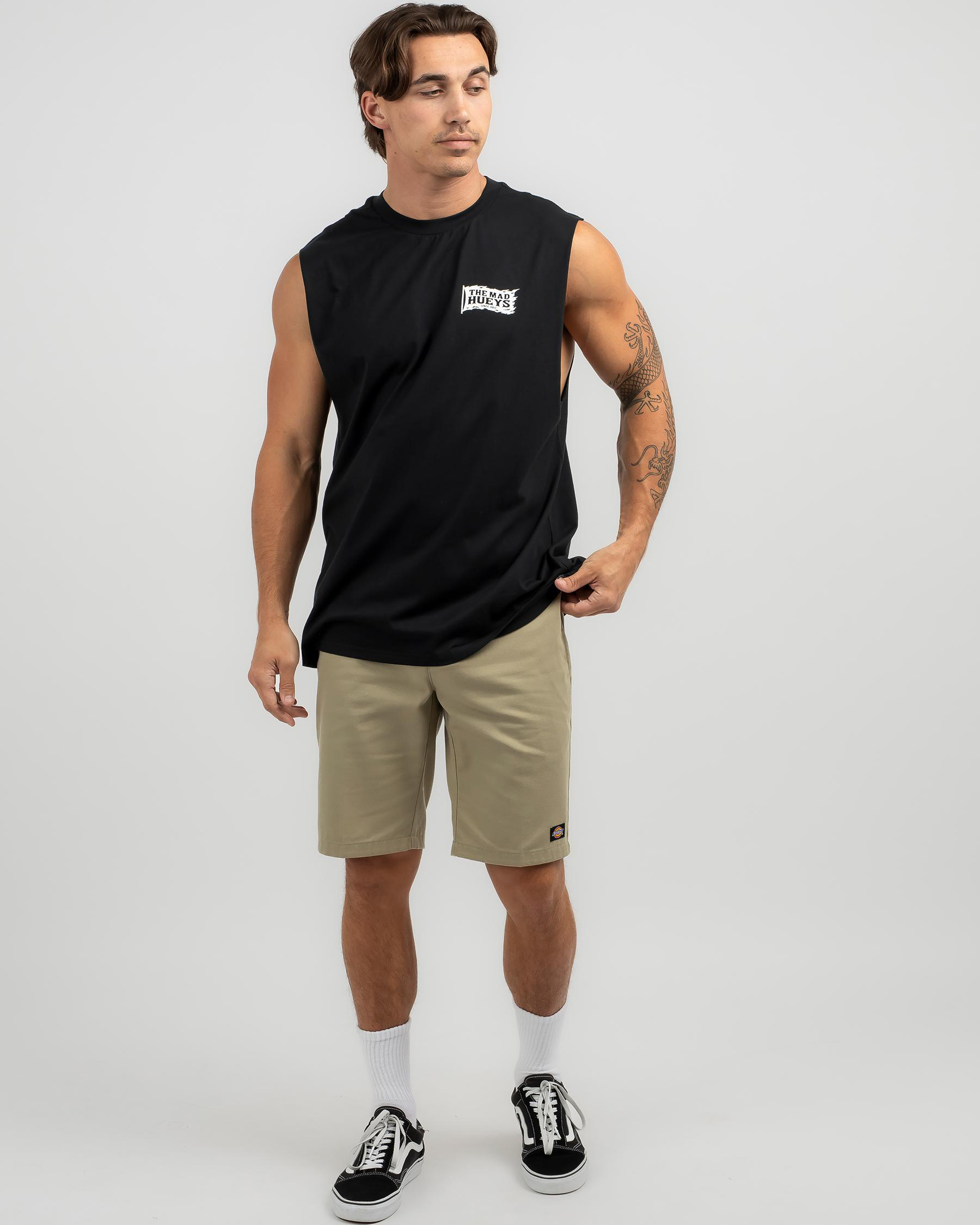 Shop The Mad Hueys Captain Cooked Muscle Tank In Black - Fast Shipping ...
