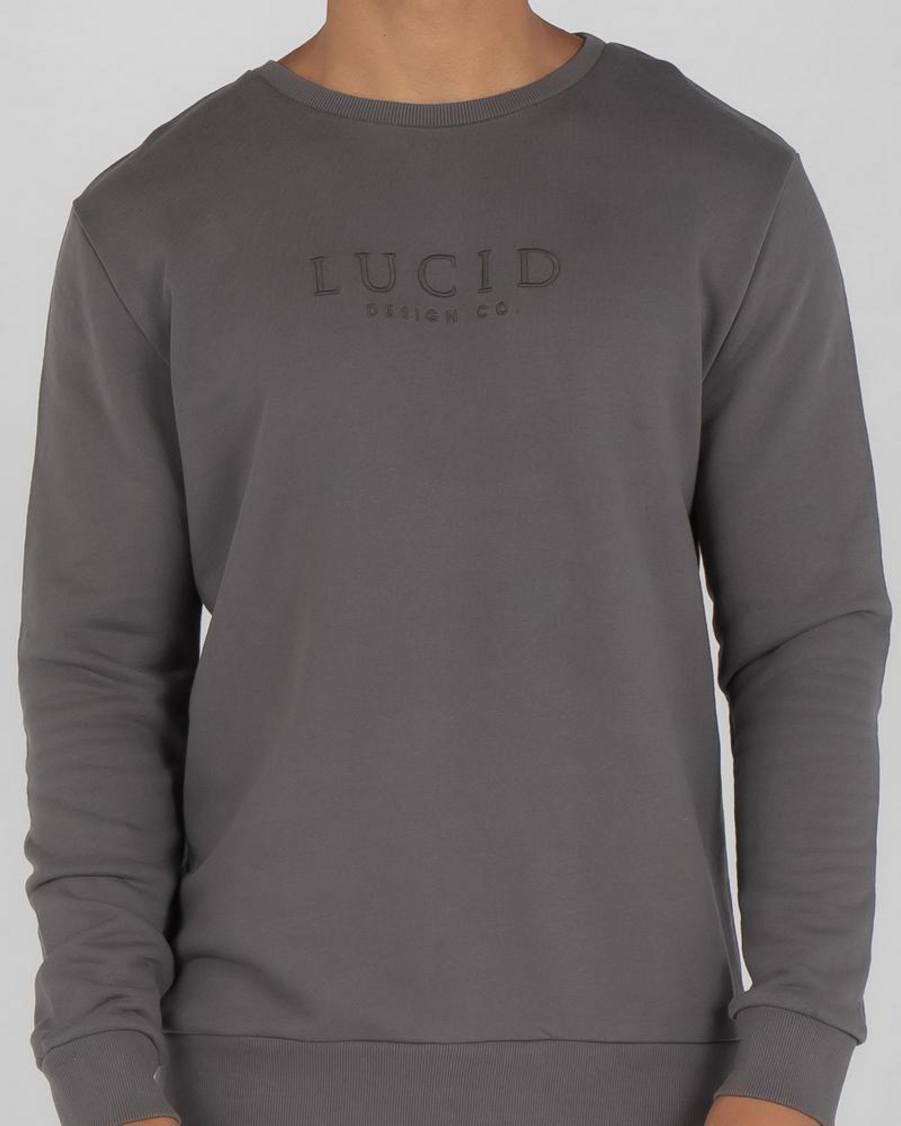 Shop Lucid Solitude Crew Sweatshirt In Washed Black - Fast Shipping ...
