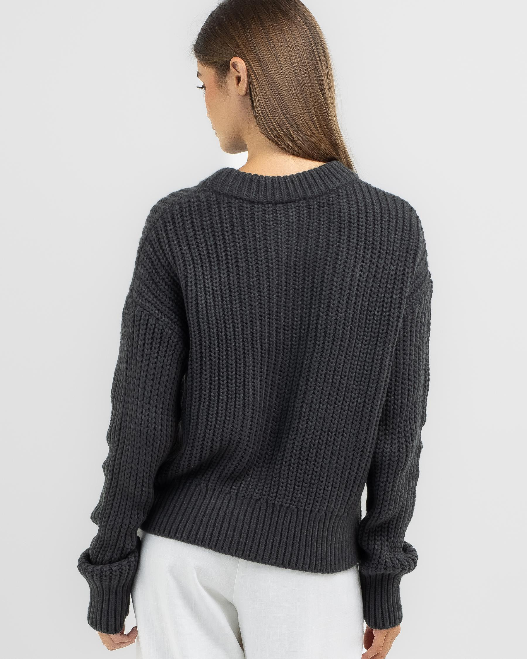 Shop Roxy Coming Home Sweater In Phantom - Fast Shipping & Easy Returns ...