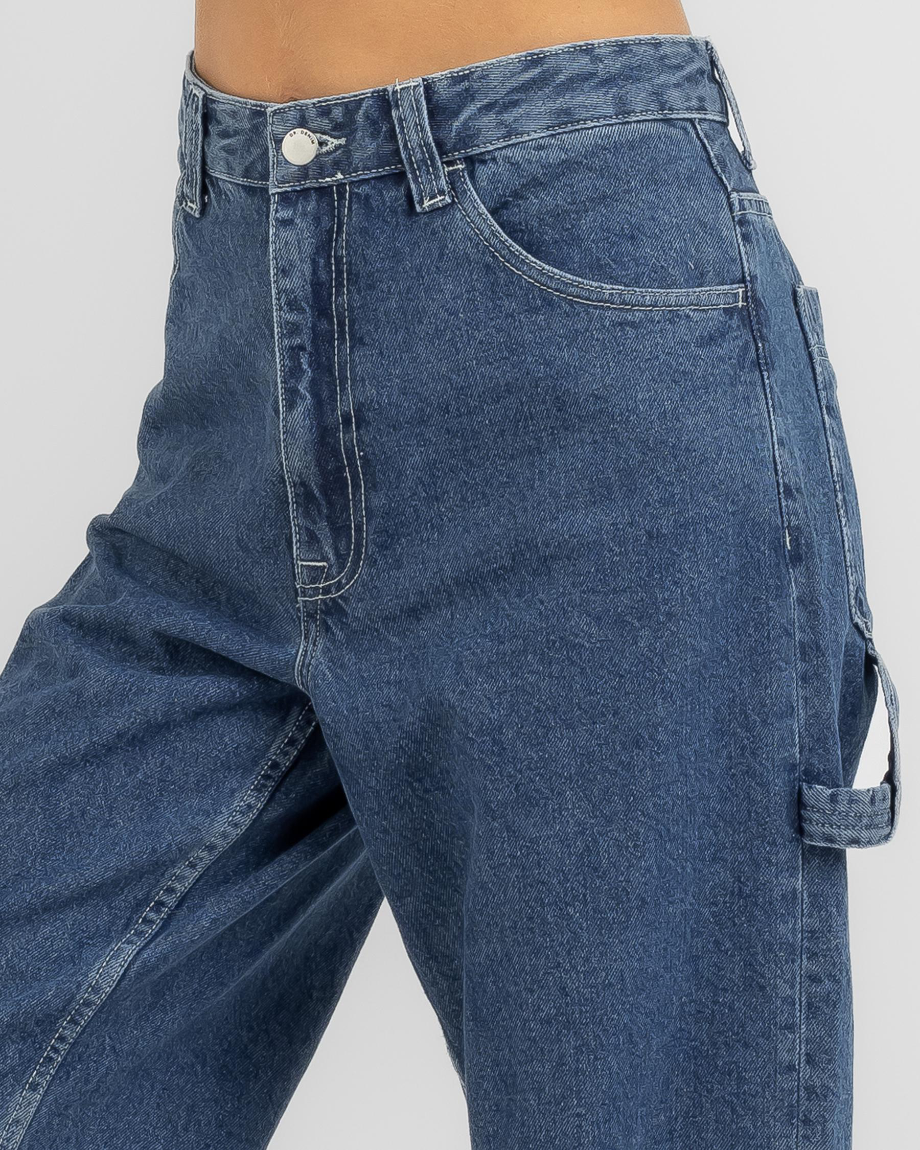 Shop Dr Denim Faye Worker Jeans In Pebble Mid Stone - Fast Shipping ...