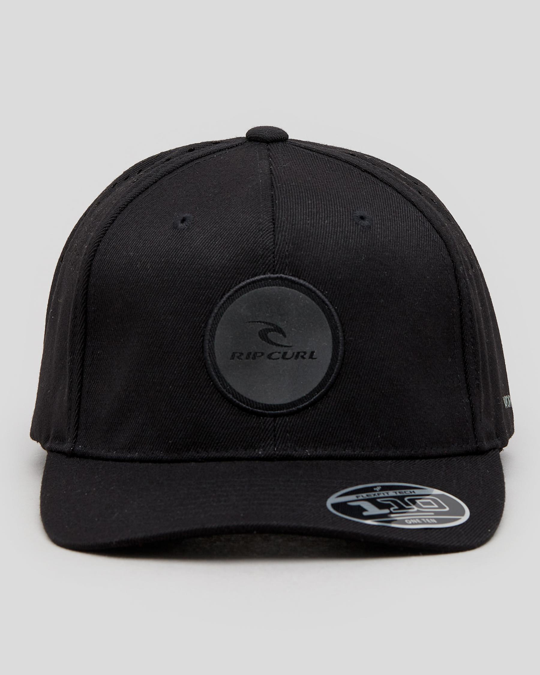 Shop Rip Curl Vaporcool Flexfit Snapback Cap In Black - Fast Shipping ...