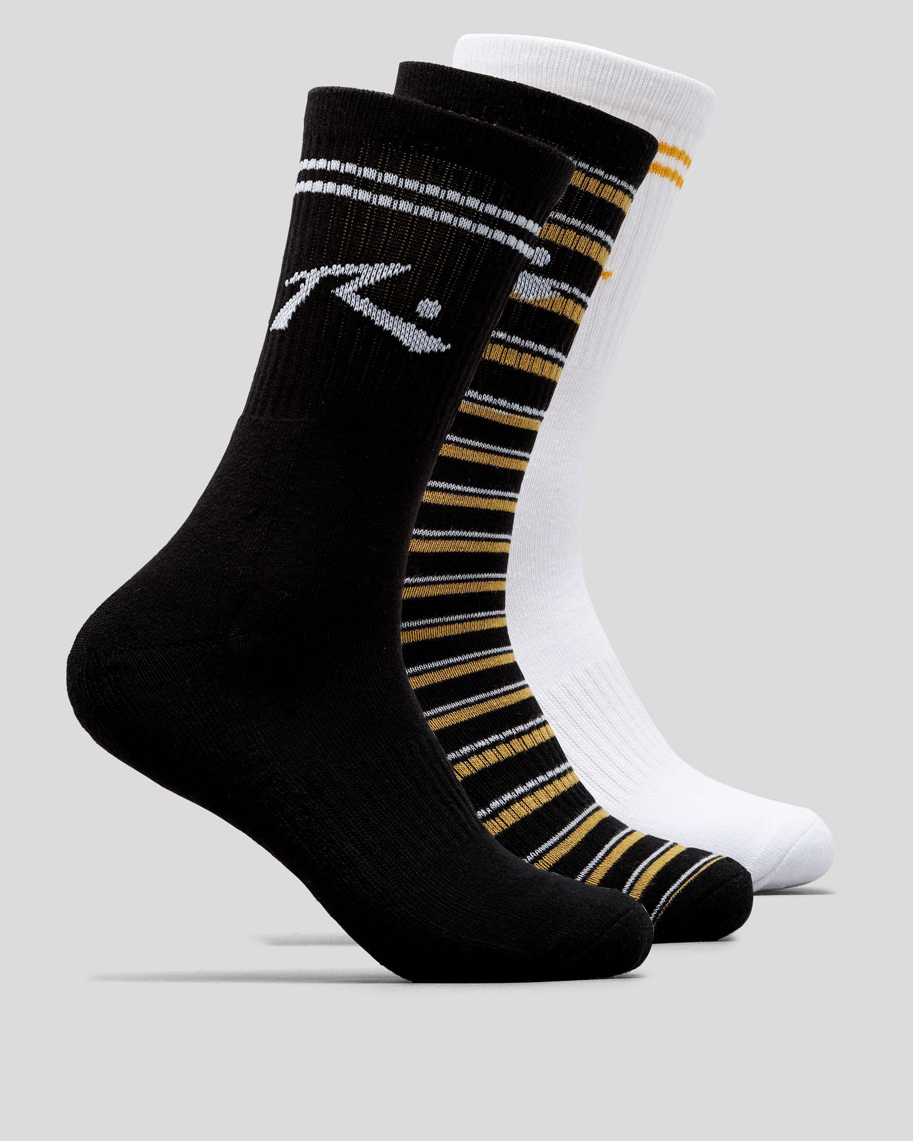 Shop Rusty Never Ever Mid Calf Socks 3 Pack In Multi 1 - Fast Shipping ...