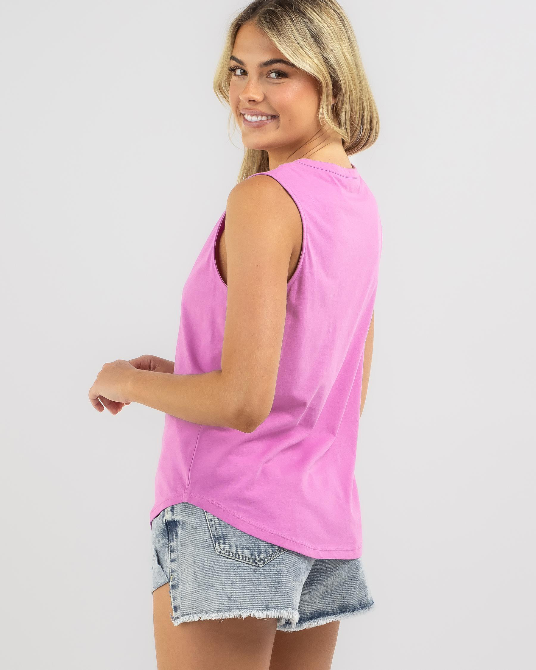 Shop Roxy Epic Days Corpo Tank Top In Opera Mauva - Fast Shipping ...