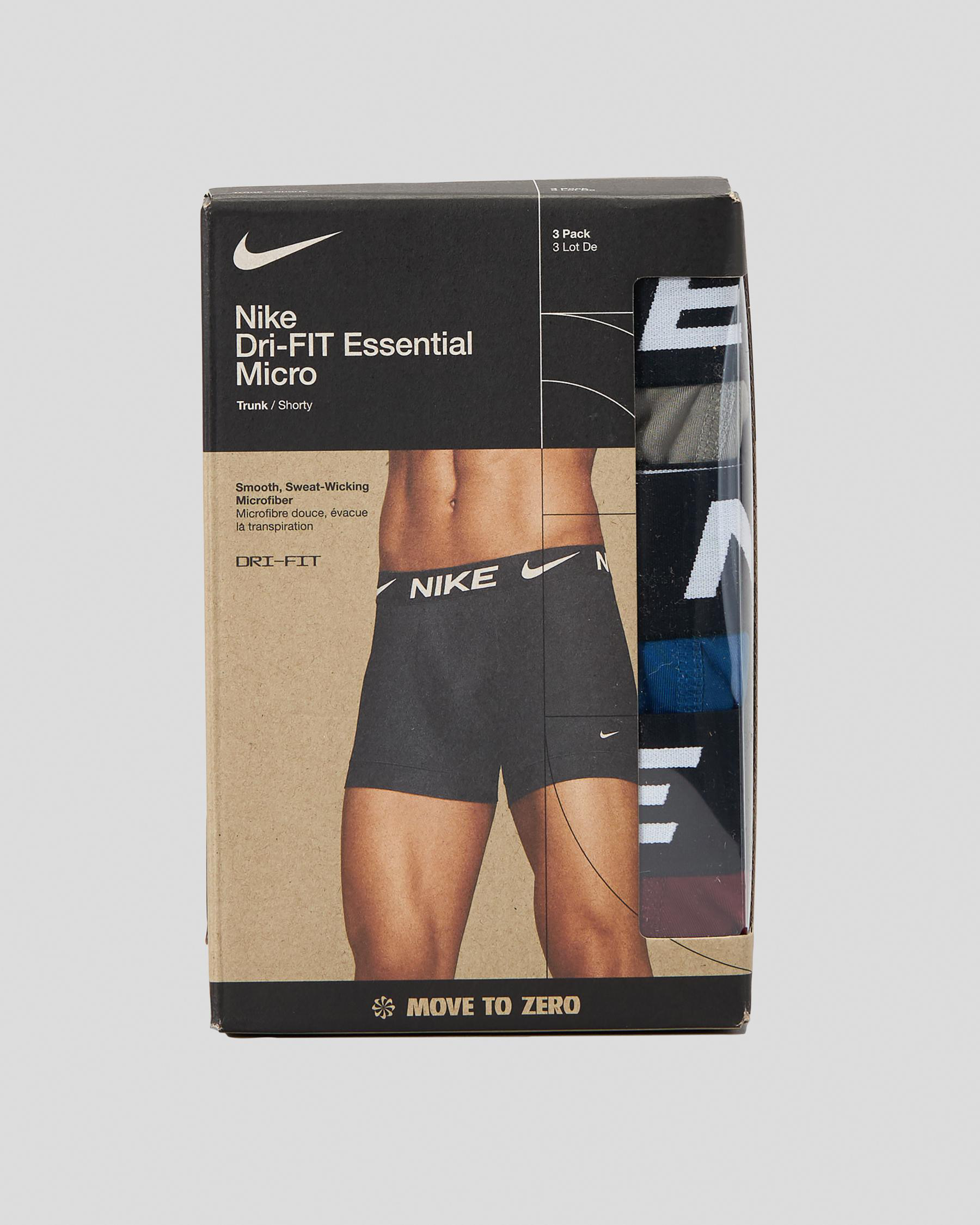 Shop Nike Essential Micro Trunks 3 Pack In Multi - Fast Shipping & Easy ...