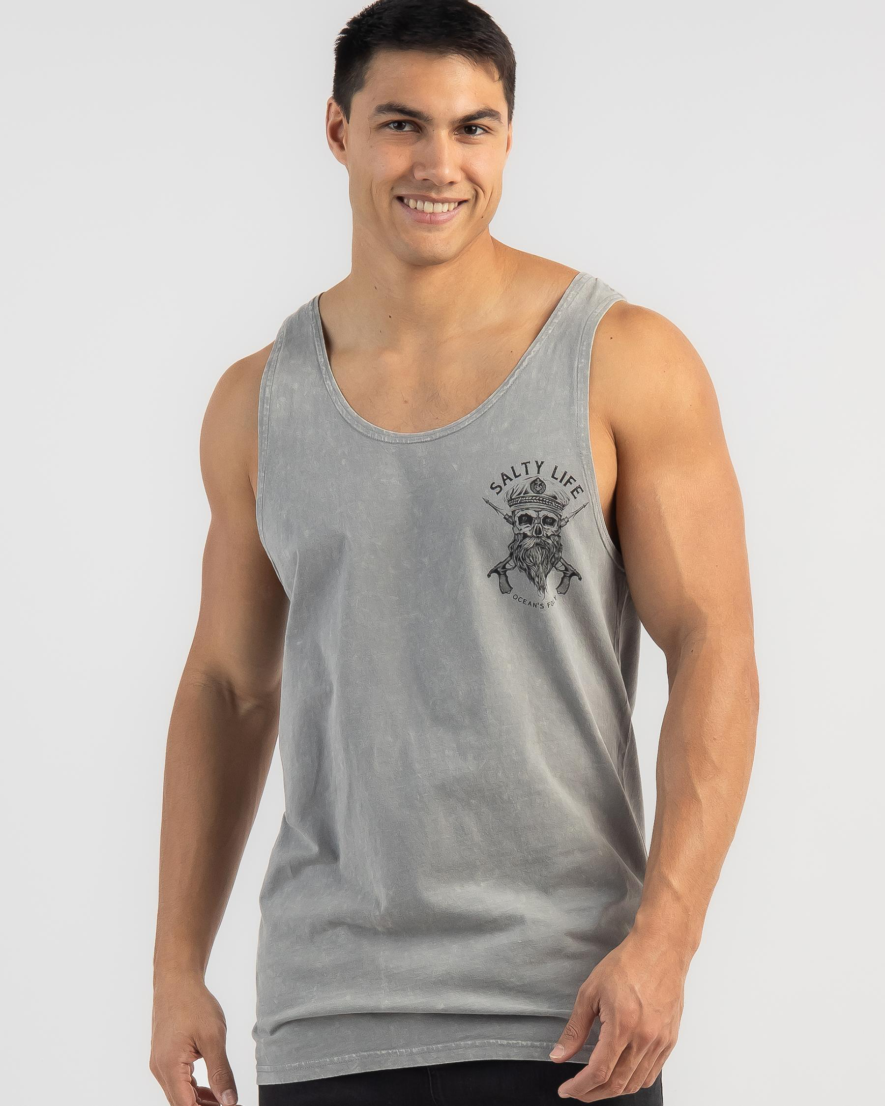 Shop Salty Life Oceans Folly Singlet In Grey - Fast Shipping & Easy ...