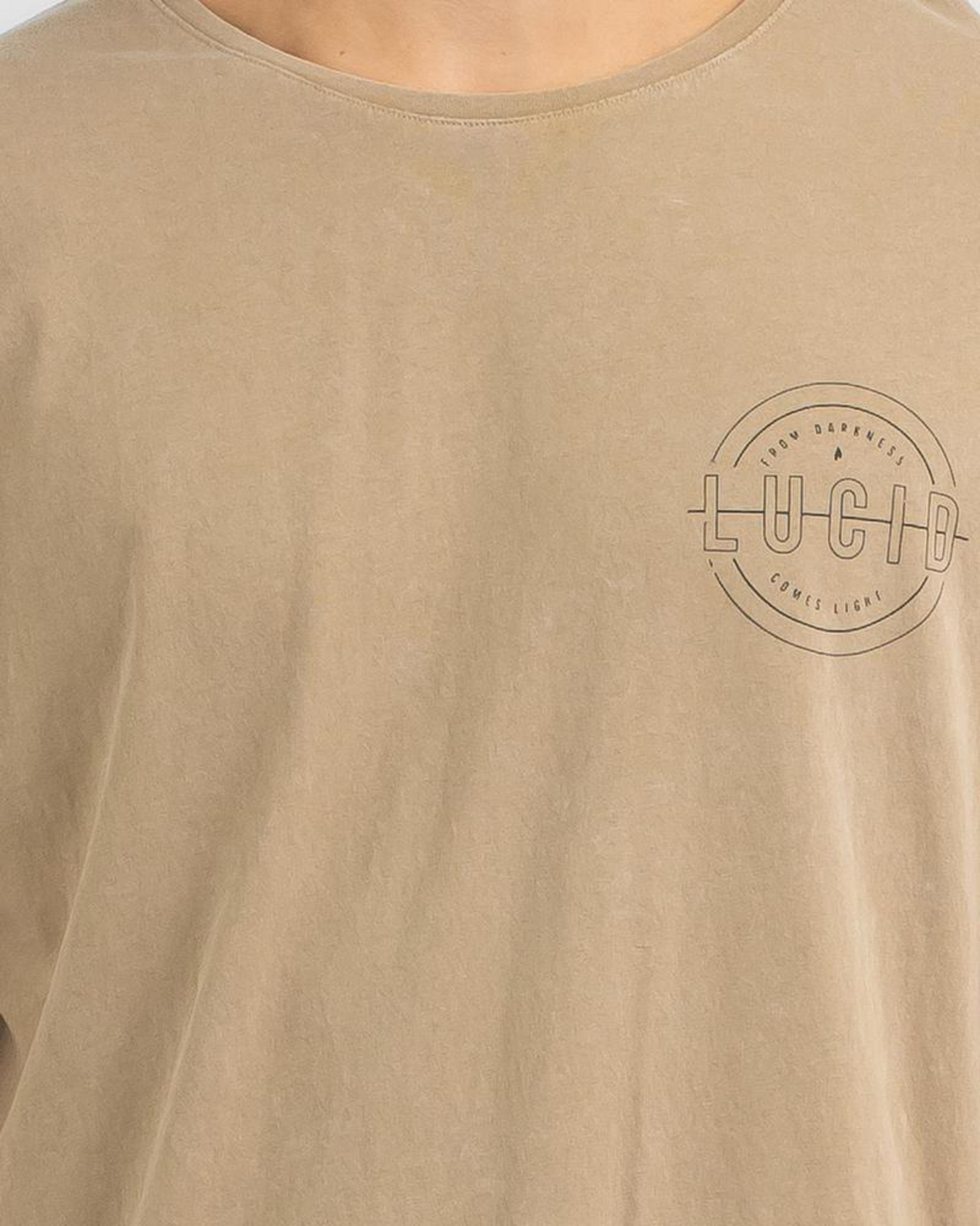 Shop Lucid Round Up T-Shirt In Sand Acid - Fast Shipping & Easy Returns ...
