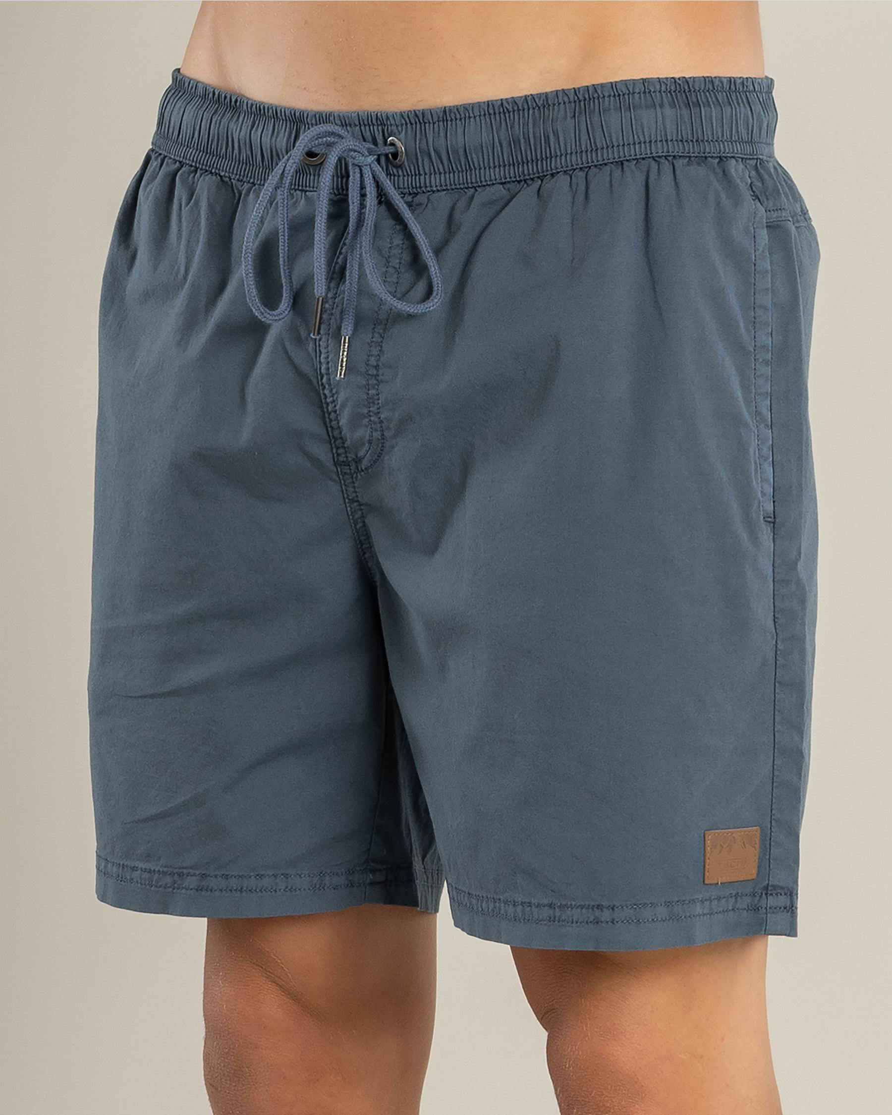 Shop Lucid Active Elastic Waist Shorts In Slate Blue - Fast Shipping ...