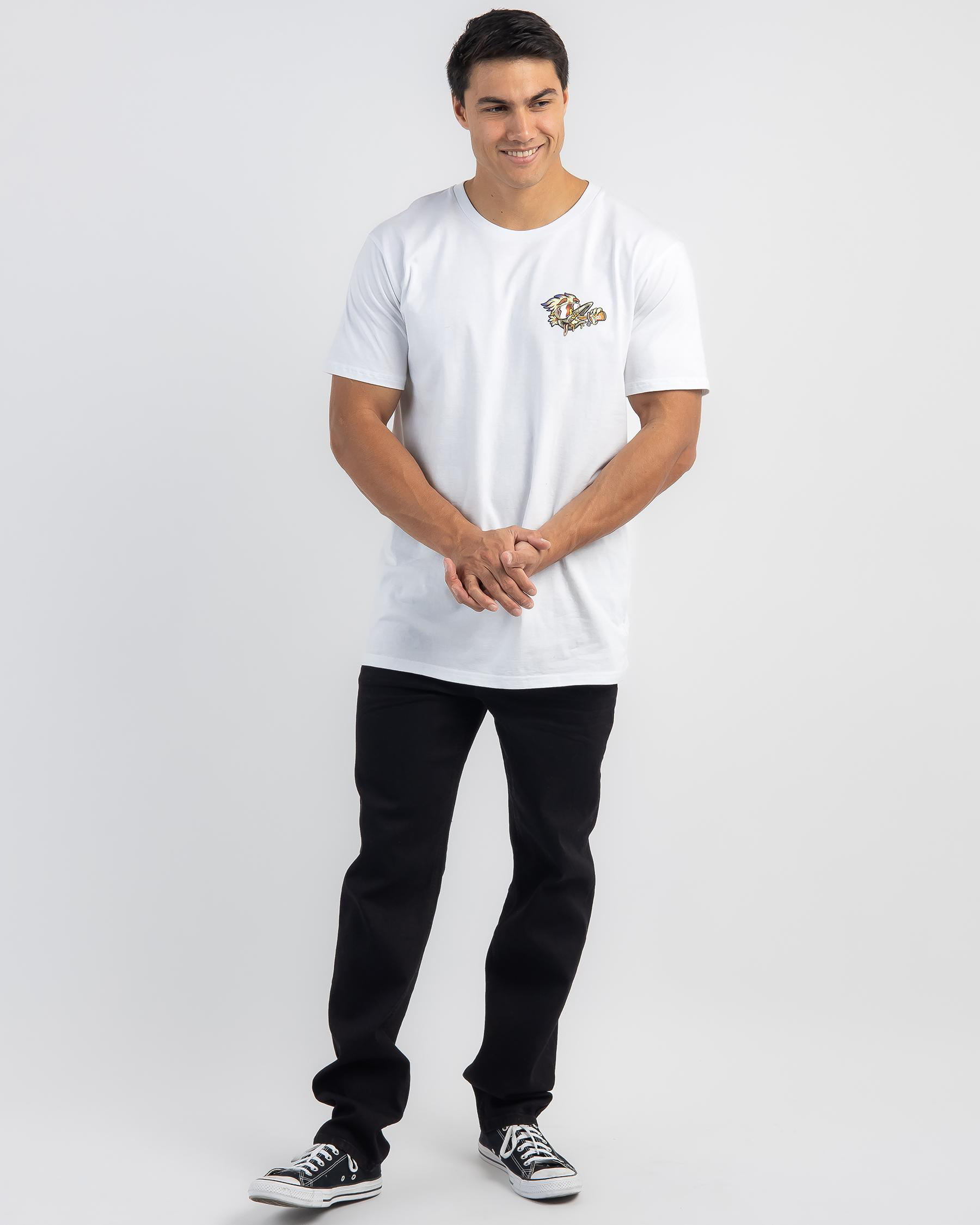 Shop Bush Chook Cooked Burra T-Shirt In White - Fast Shipping & Easy ...