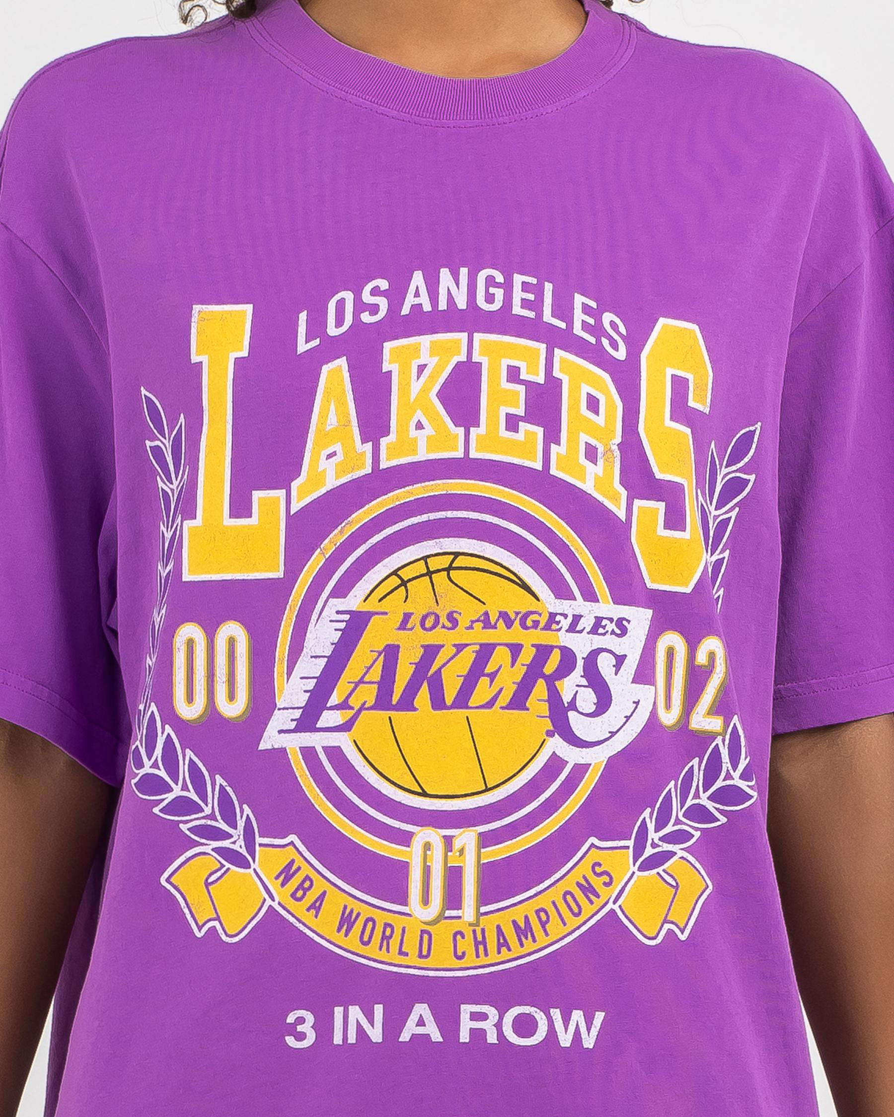 Shop Mitchell & Ness Los Angeles Lakers T-Shirt In Lakers Purple - Fast ...
