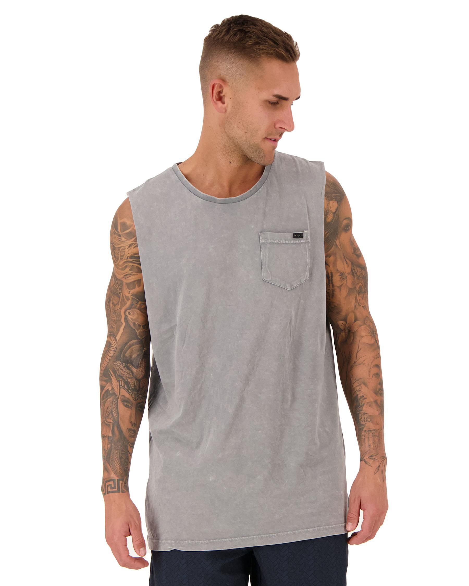 Shop Skylark Ideal Muscle Tank In Light Grey Acid - Fast Shipping ...