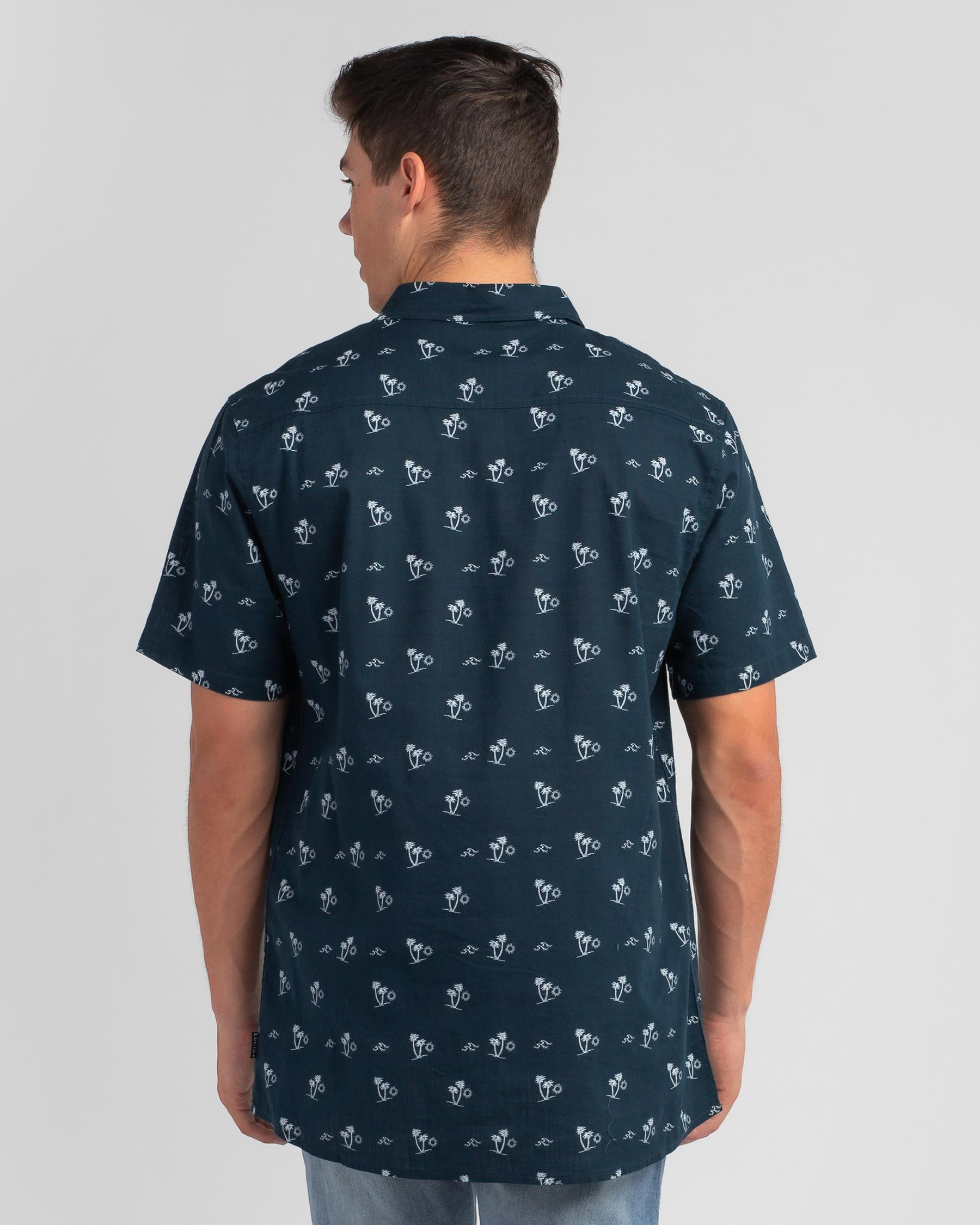 Shop Lucid Stranded Short Sleeve Shirt In Navy - Fast Shipping & Easy ...