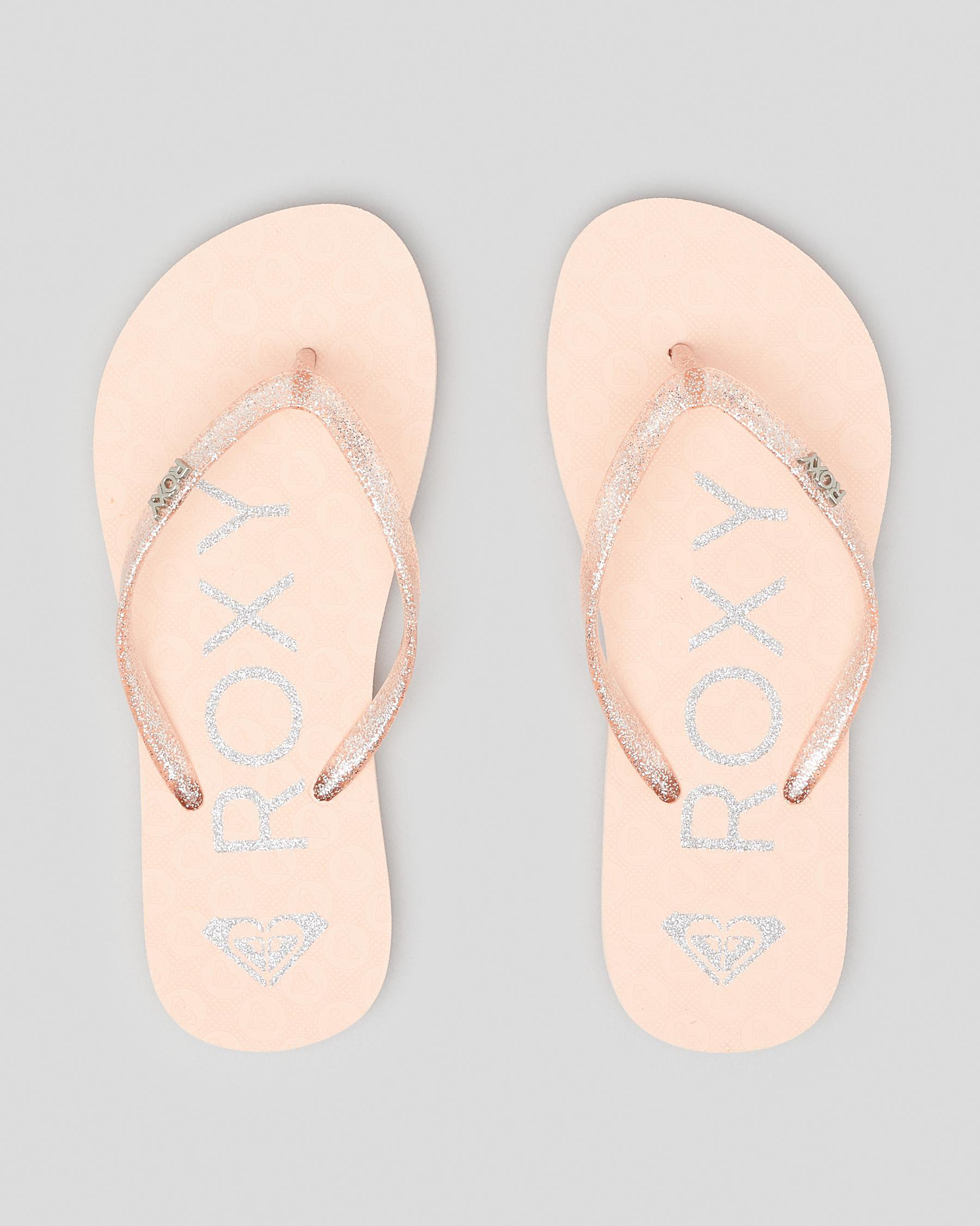 Shop Roxy Girls' Viva Sparkle Thongs In Light Peach - Fast Shipping & Easy Returns - City Beach ...