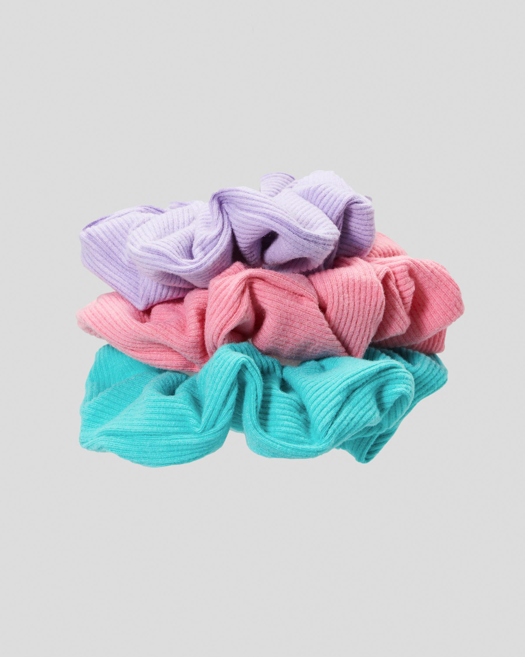 Shop Karyn In LA Lenny Scrunchie Pack In Purple/pink/aqua - Fast ...