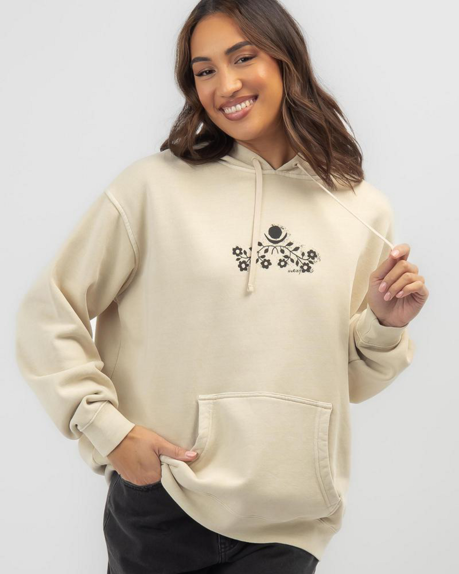 Shop Hurley Kris Chau Hoodie In Oak Milk - Fast Shipping & Easy Returns ...