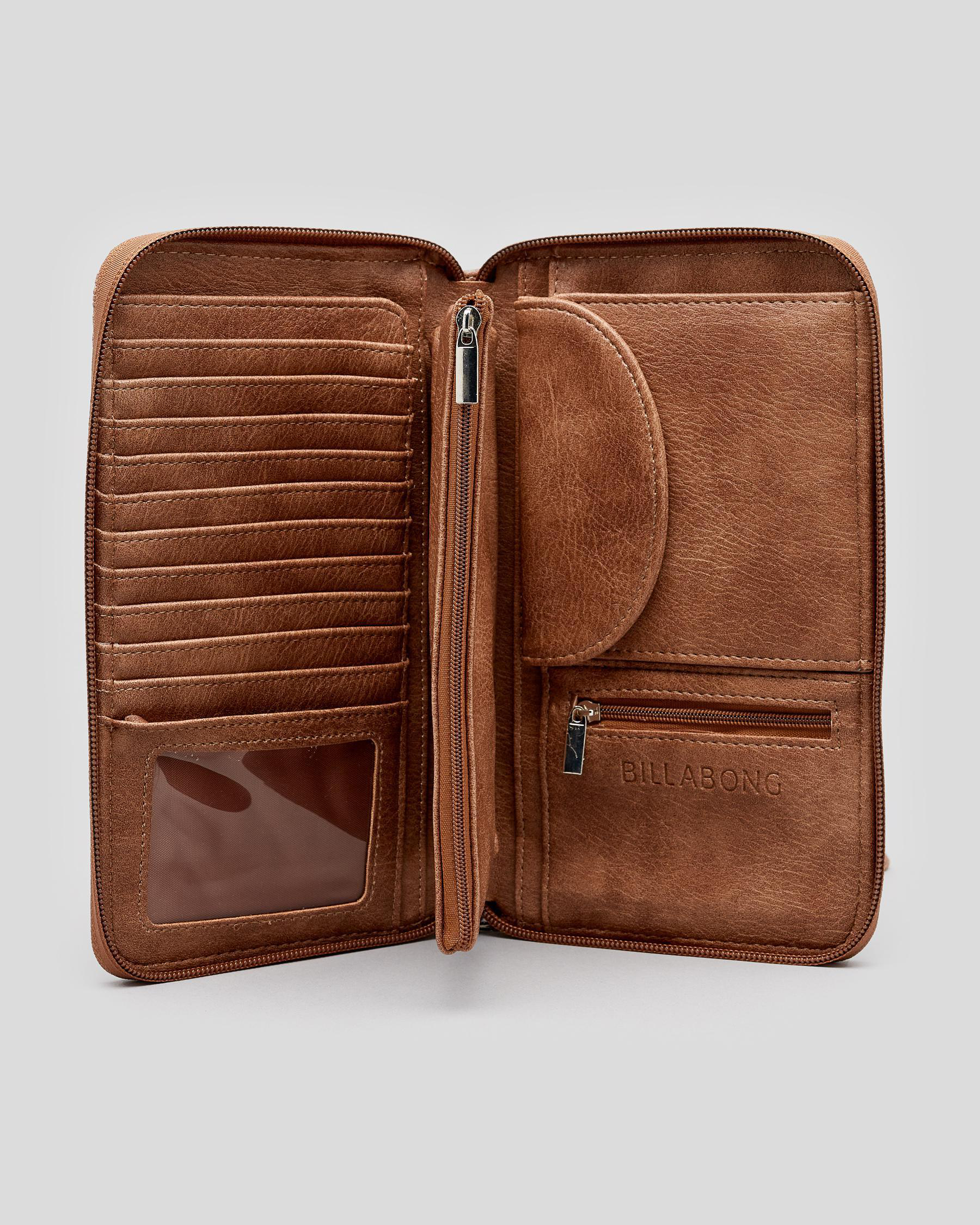 Shop Billabong Dawn Break Travel Wallet In Chocolate - Fast Shipping ...