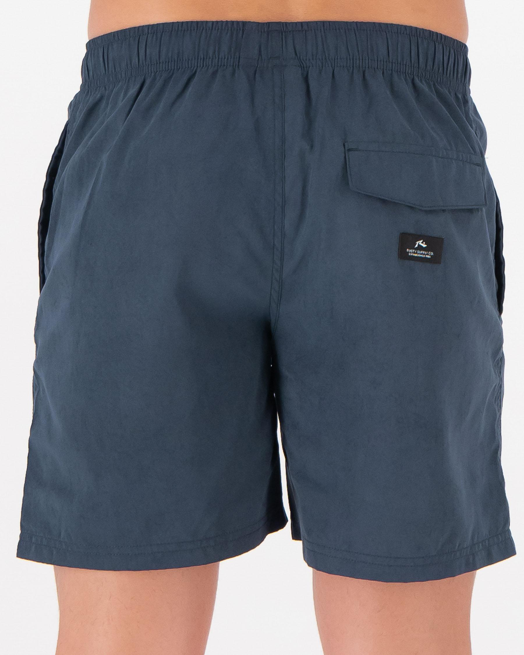 Shop Rusty Dynamic Elastic Waist Shorts In Ballard Blue - Fast Shipping ...