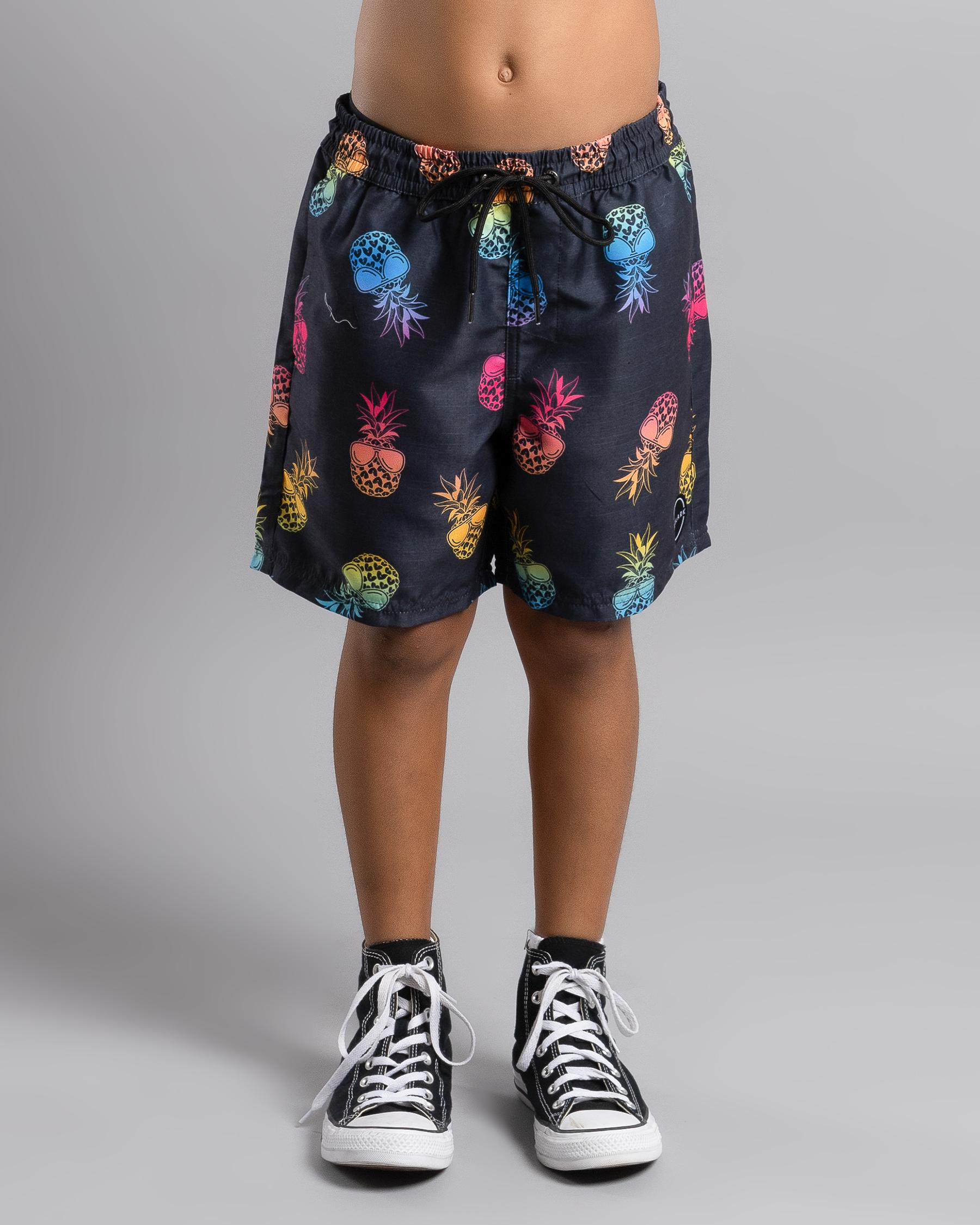 Shop Skylark Boys' Shades Elastic Waist Shorts In Black - Fast Shipping ...