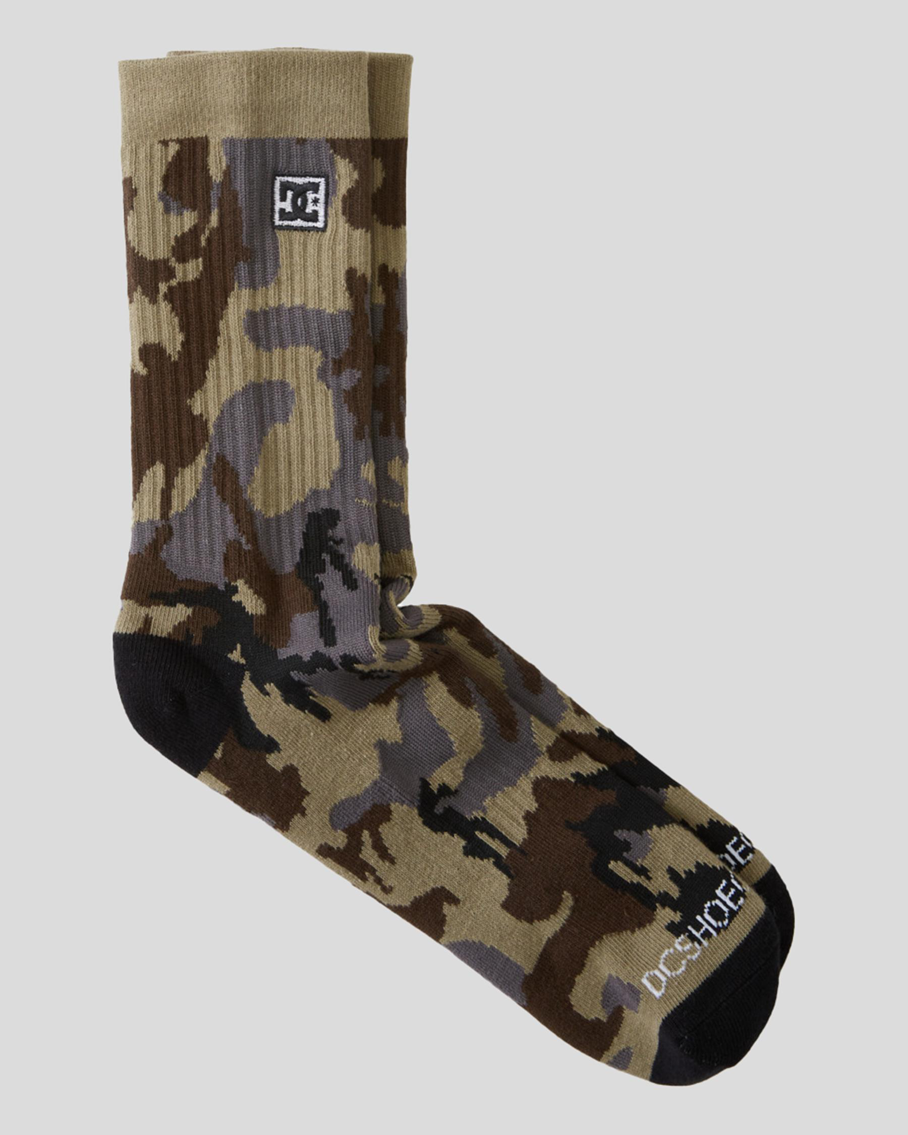 Shop DC Shoes DC Seasonal Crew Socks 2 Pack In Camo - Fast Shipping ...