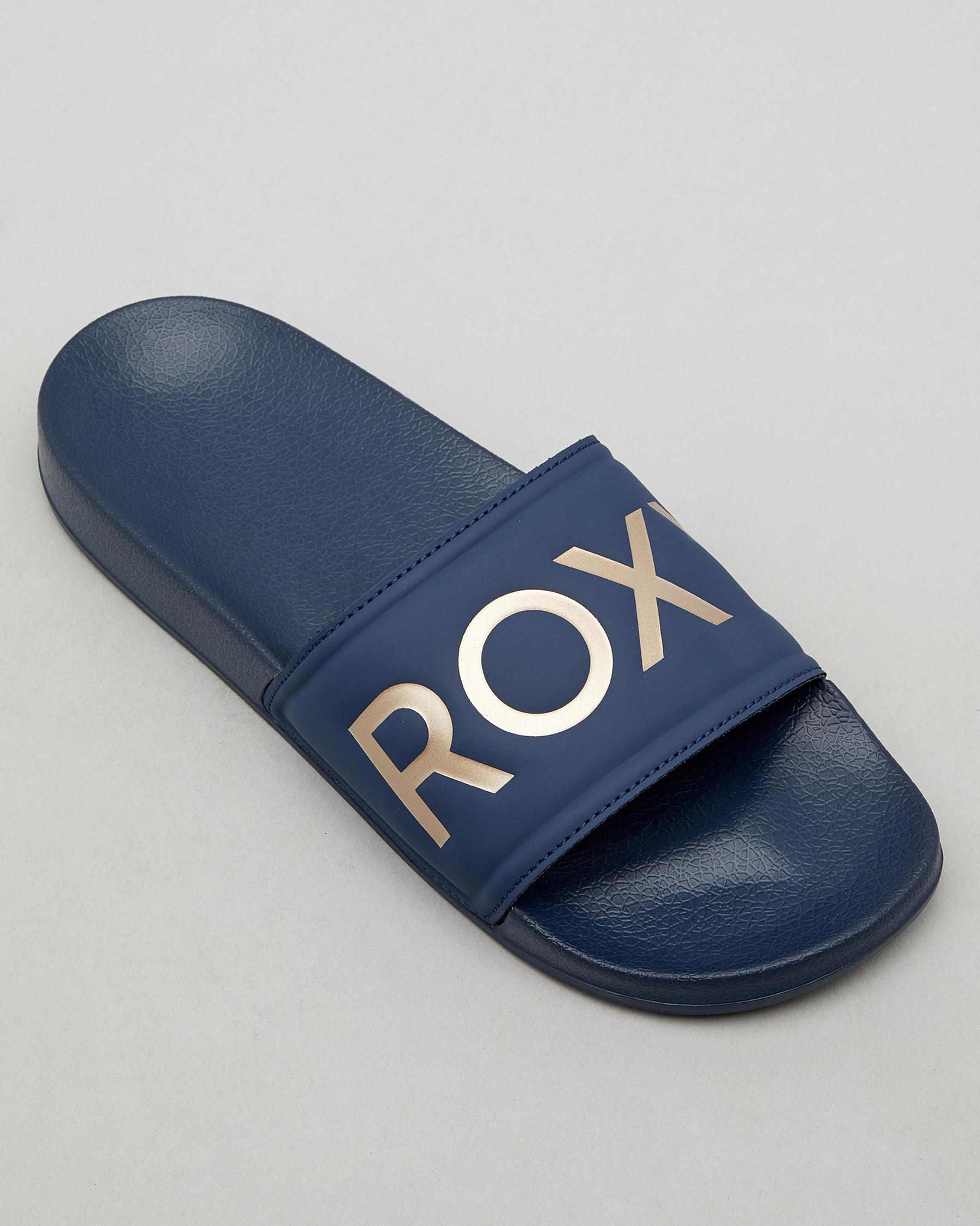 Roxy Womens Roxy Slippy Slide Sandals In True Navy - FREE* Shipping ...