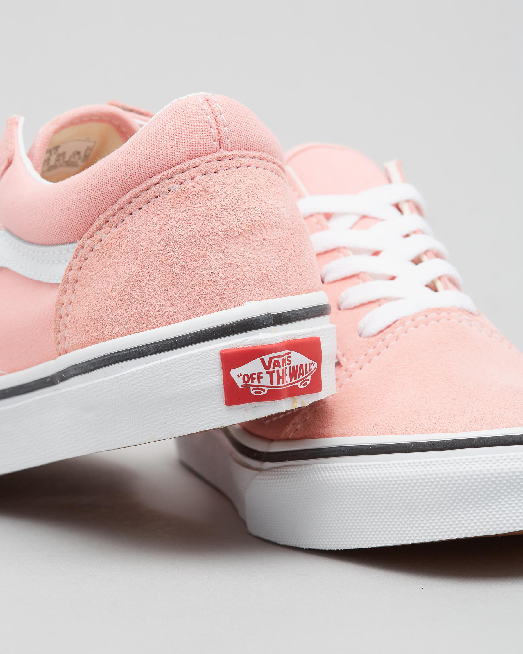 Shop Vans Girls' Old Skool Shoes In Powder Pink/true White - Fast ...