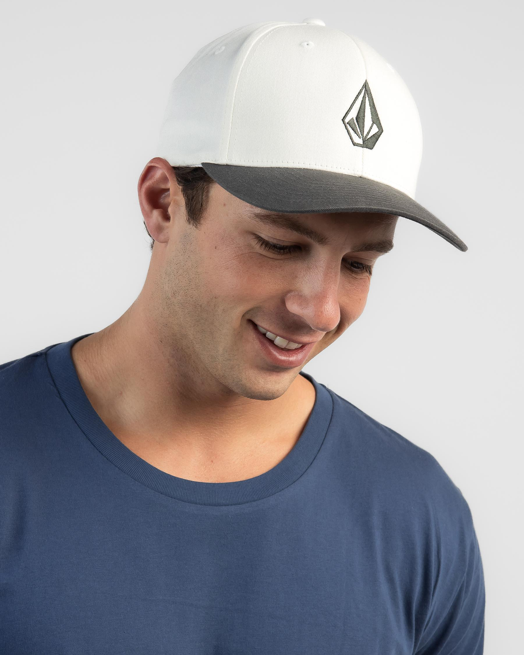 Shop Volcom Full Stone Flexfit Cap In Dirty White - Fast Shipping ...