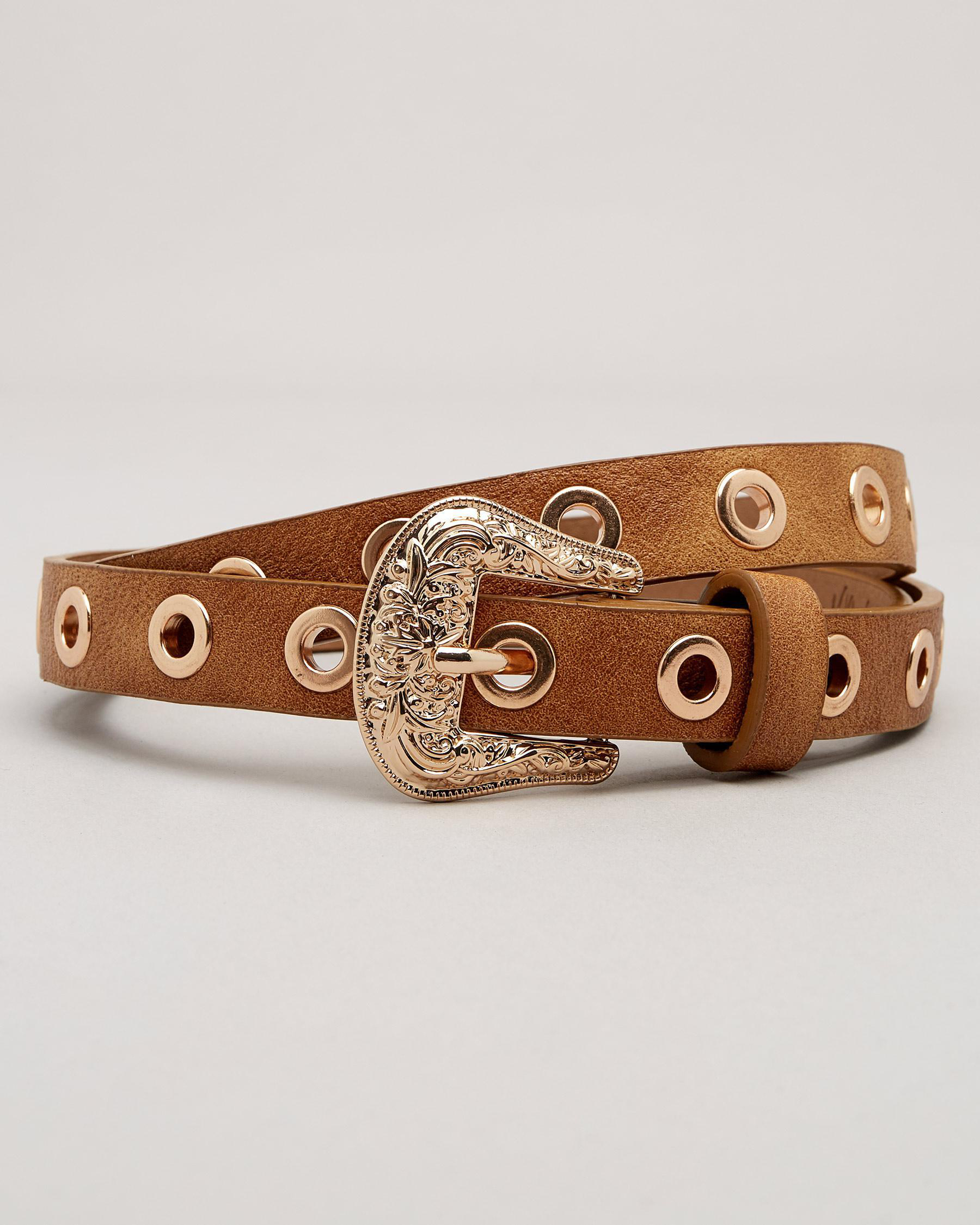 Shop Mooloola Maya Belt In Tan/gold - Fast Shipping & Easy Returns ...