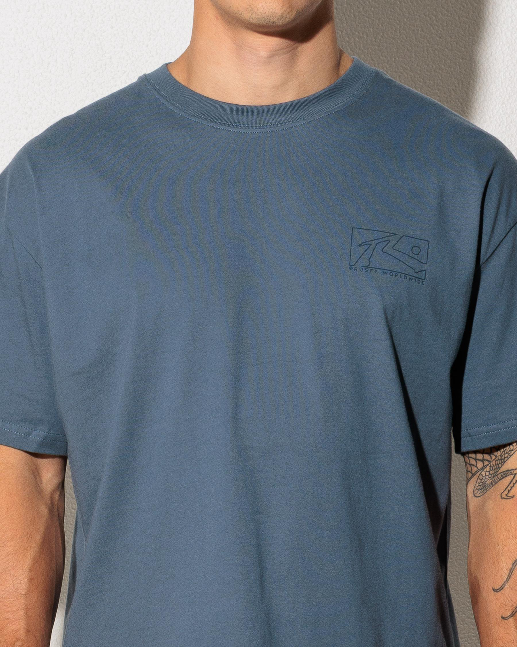 Shop Rusty Boxed Out T-Shirt In China Blue - Fast Shipping & Easy ...