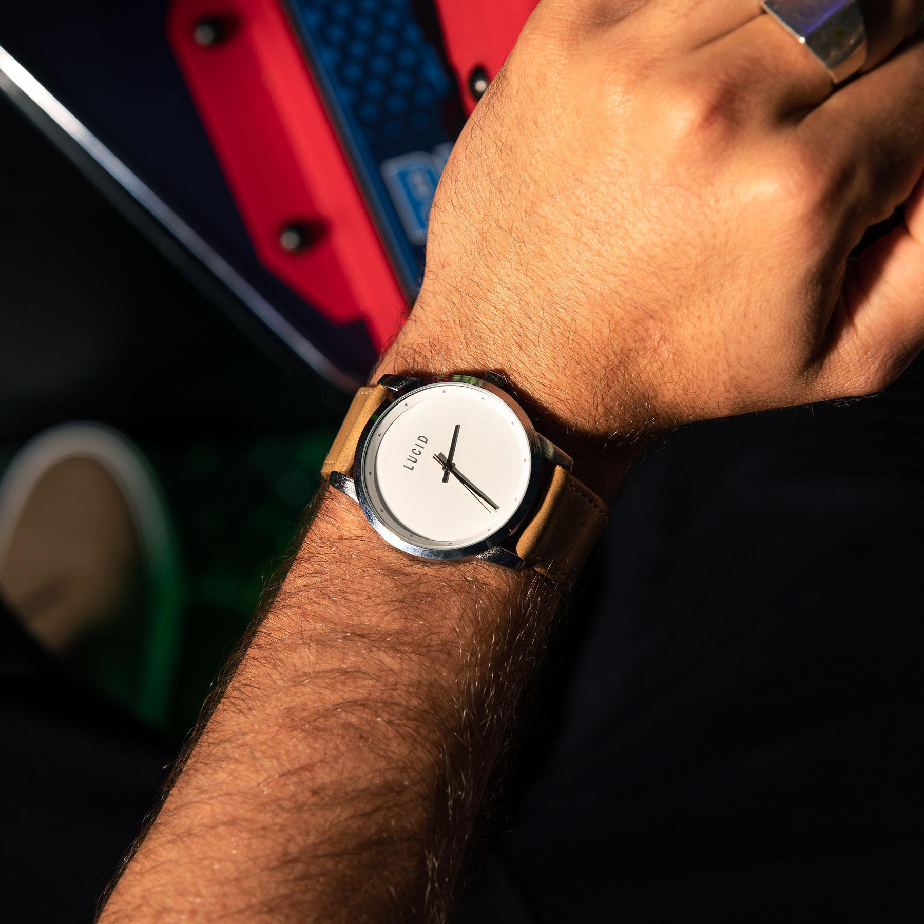 Shop Lucid Watch In White/silver/tan/silver - Fast Shipping & Easy ...