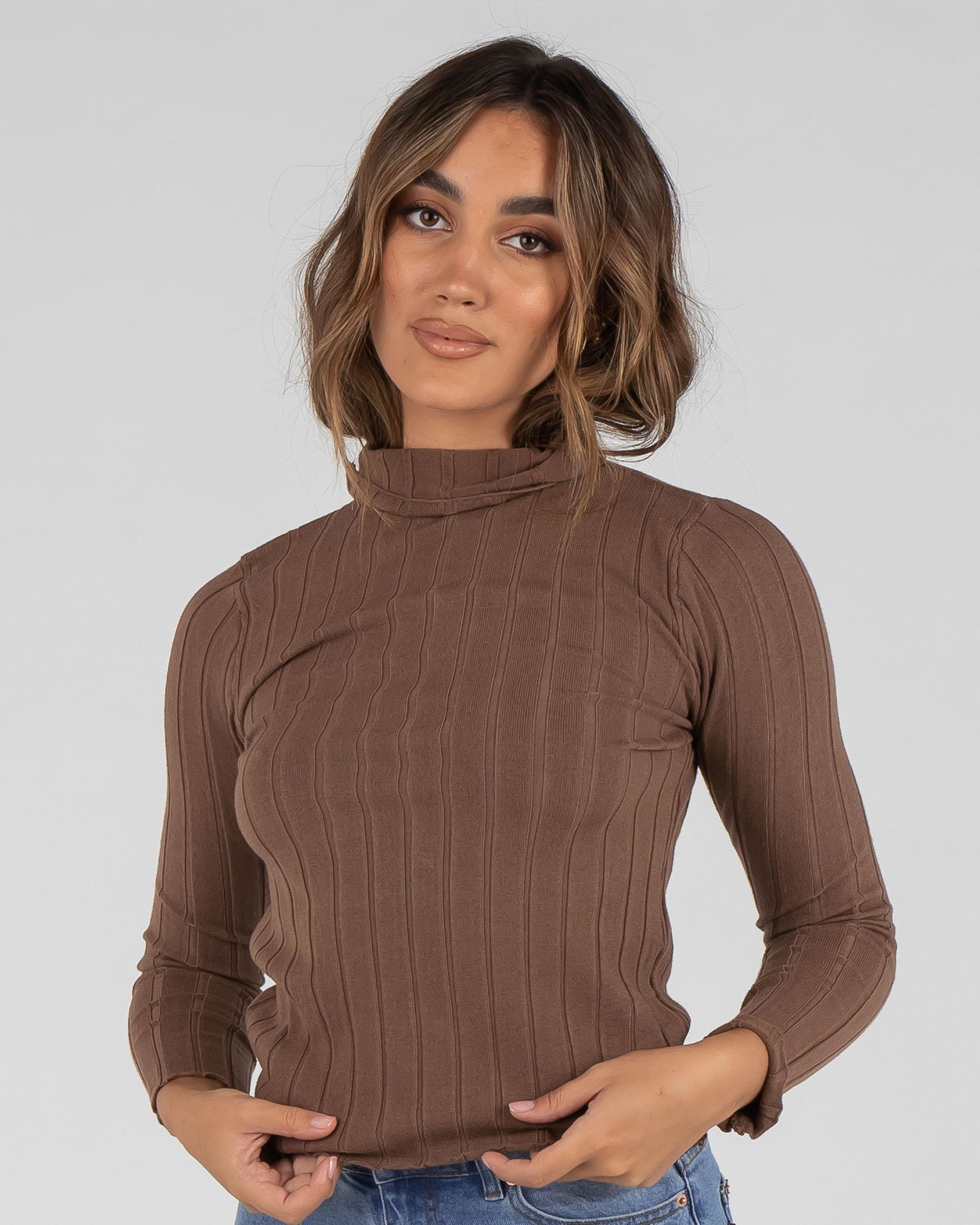 Shop Ava And Ever Atmosphere Knit In Chocolate - Fast Shipping & Easy ...