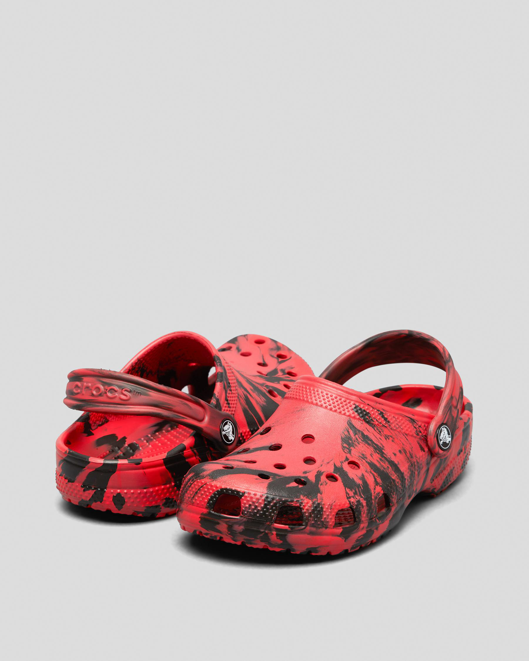 Shop Crocs Kids' Classic Marbled Clog Sandals In Pepper/black - Fast ...