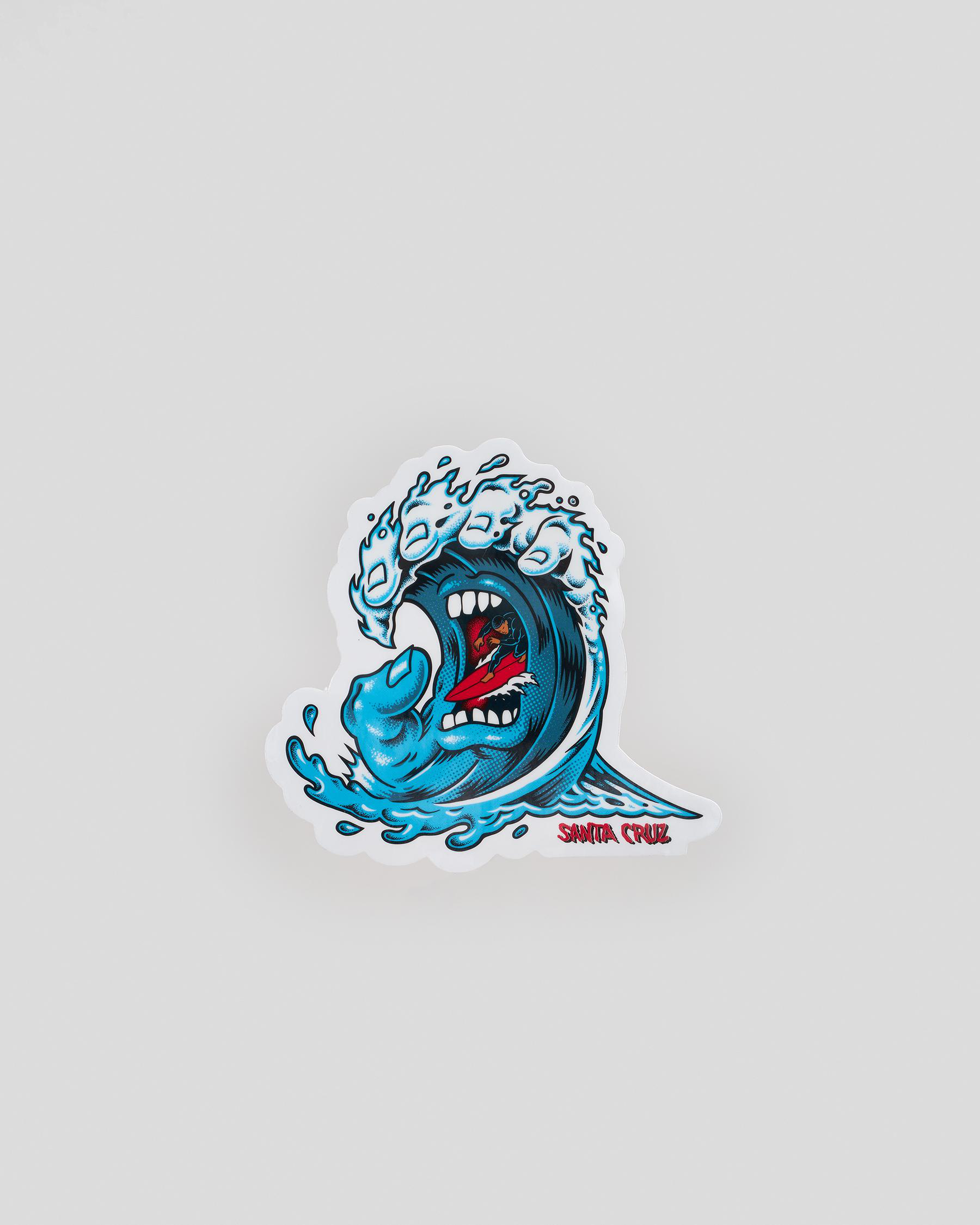 Shop Santa Cruz Screaming Wave Sticker In Blue - Fast Shipping & Easy ...