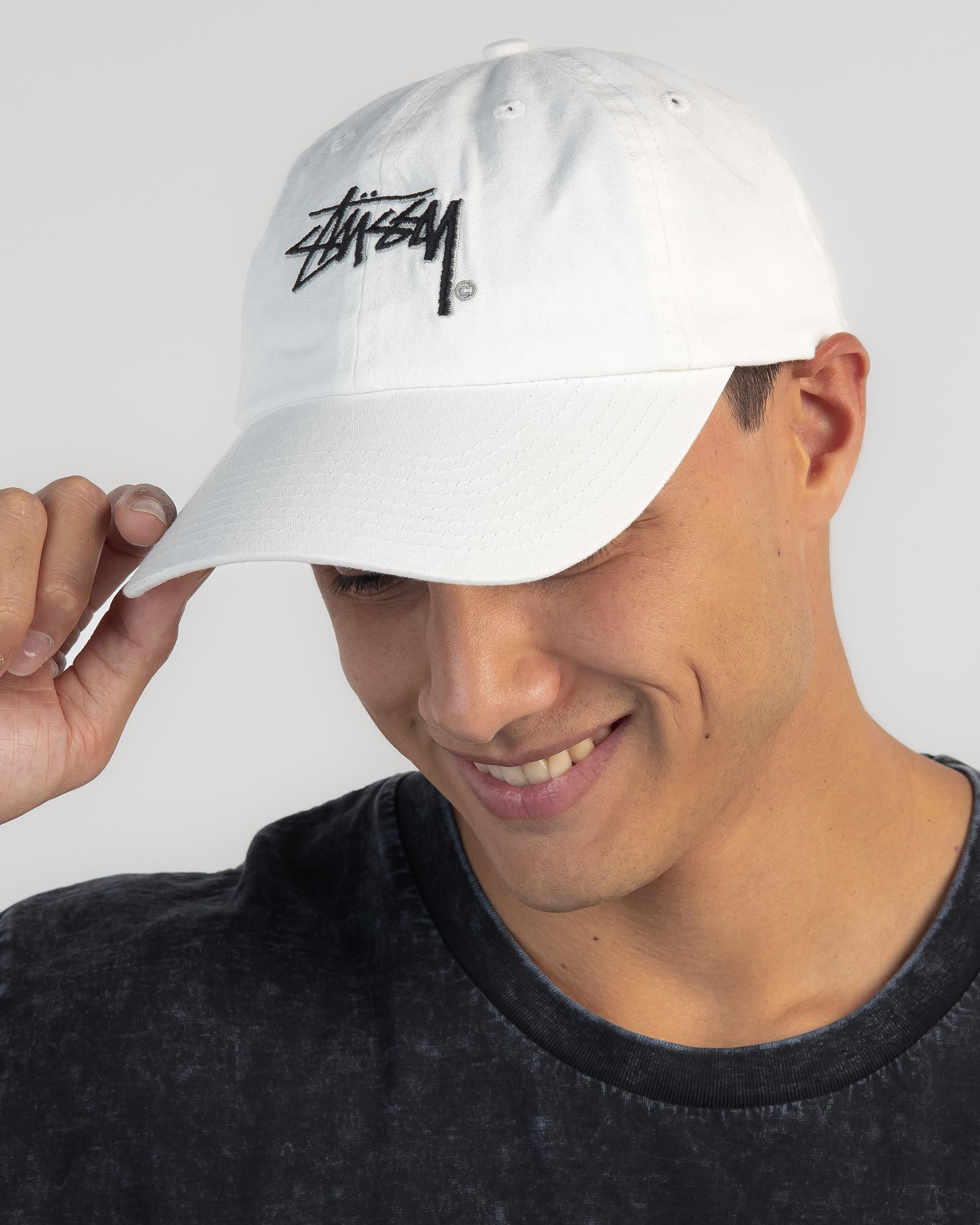 Shop Stussy Stock Shadow Low Pro Cap In White - Fast Shipping & Easy ...
