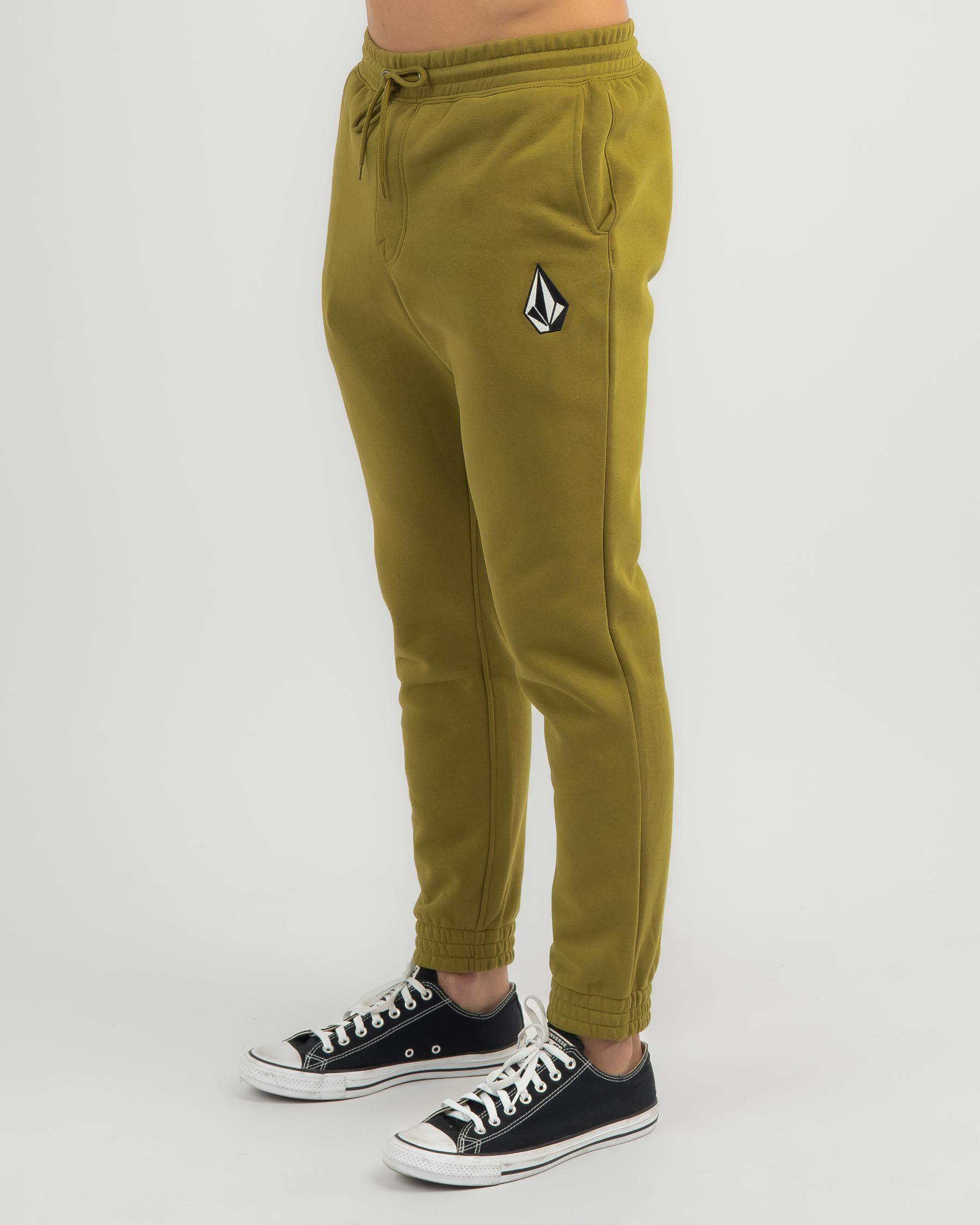 Shop Volcom Vologo Fleece Track Pants In Old Mill - Fast Shipping ...