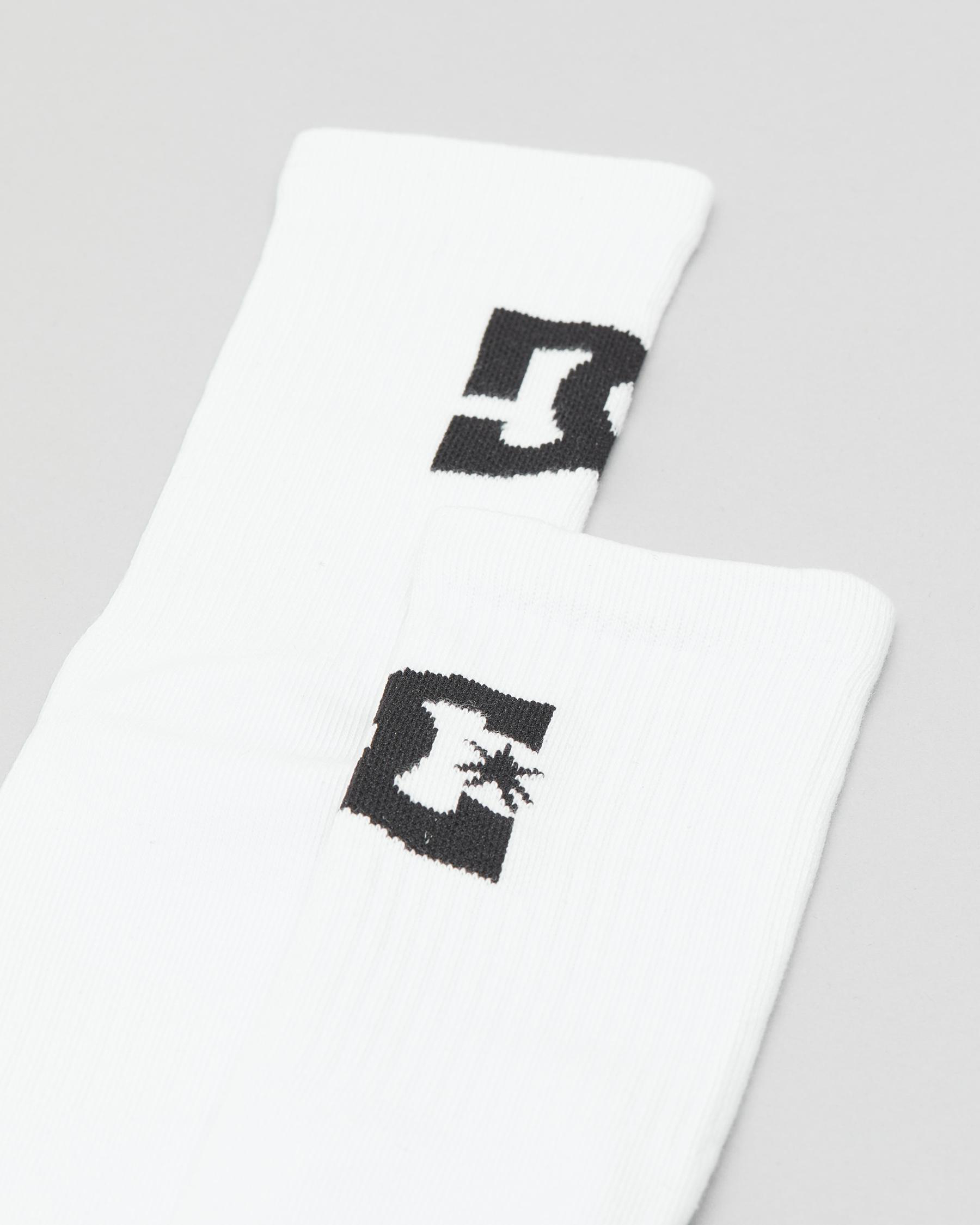 Shop DC Shoes DC Star Crew Socks 2 Pack In White - Fast Shipping & Easy ...
