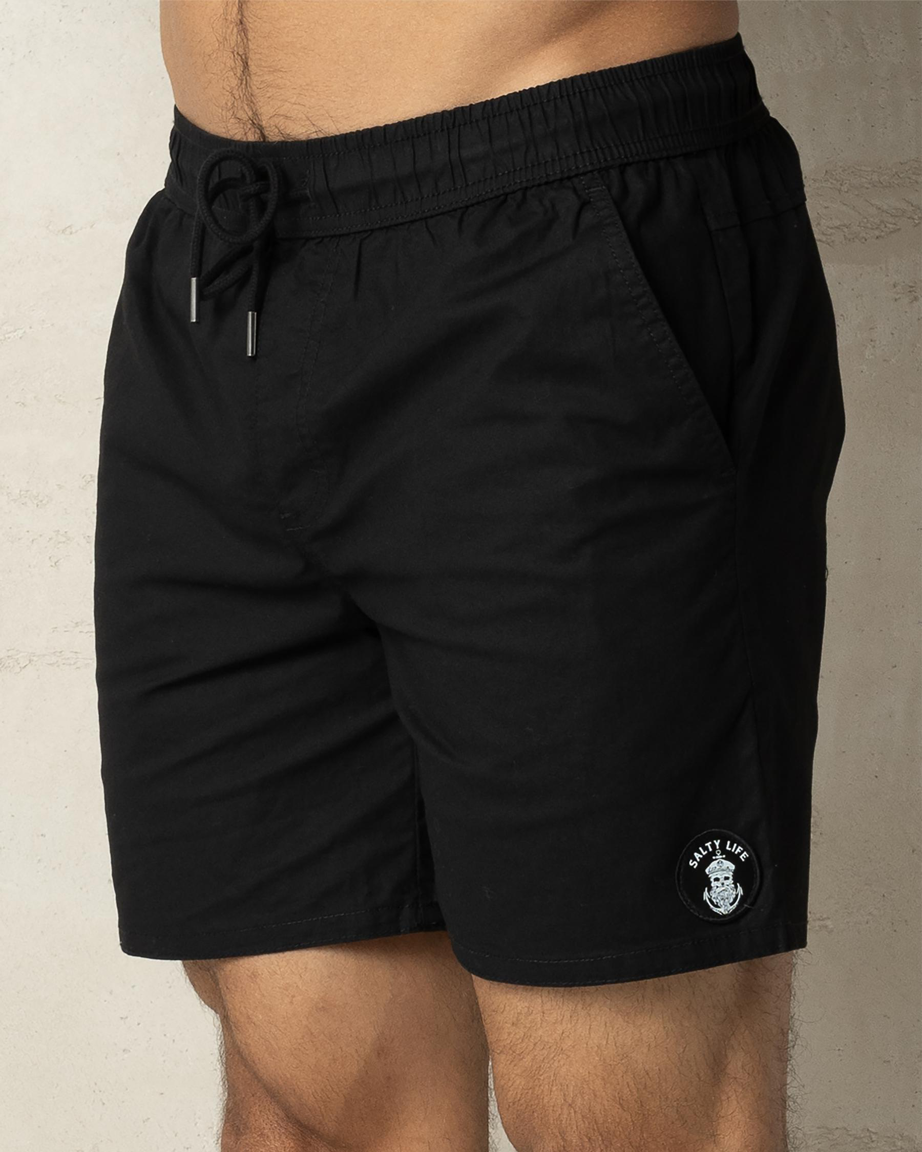 Shop Salty Life Gradual Elastic Waist Shorts In Washed Black - Fast ...