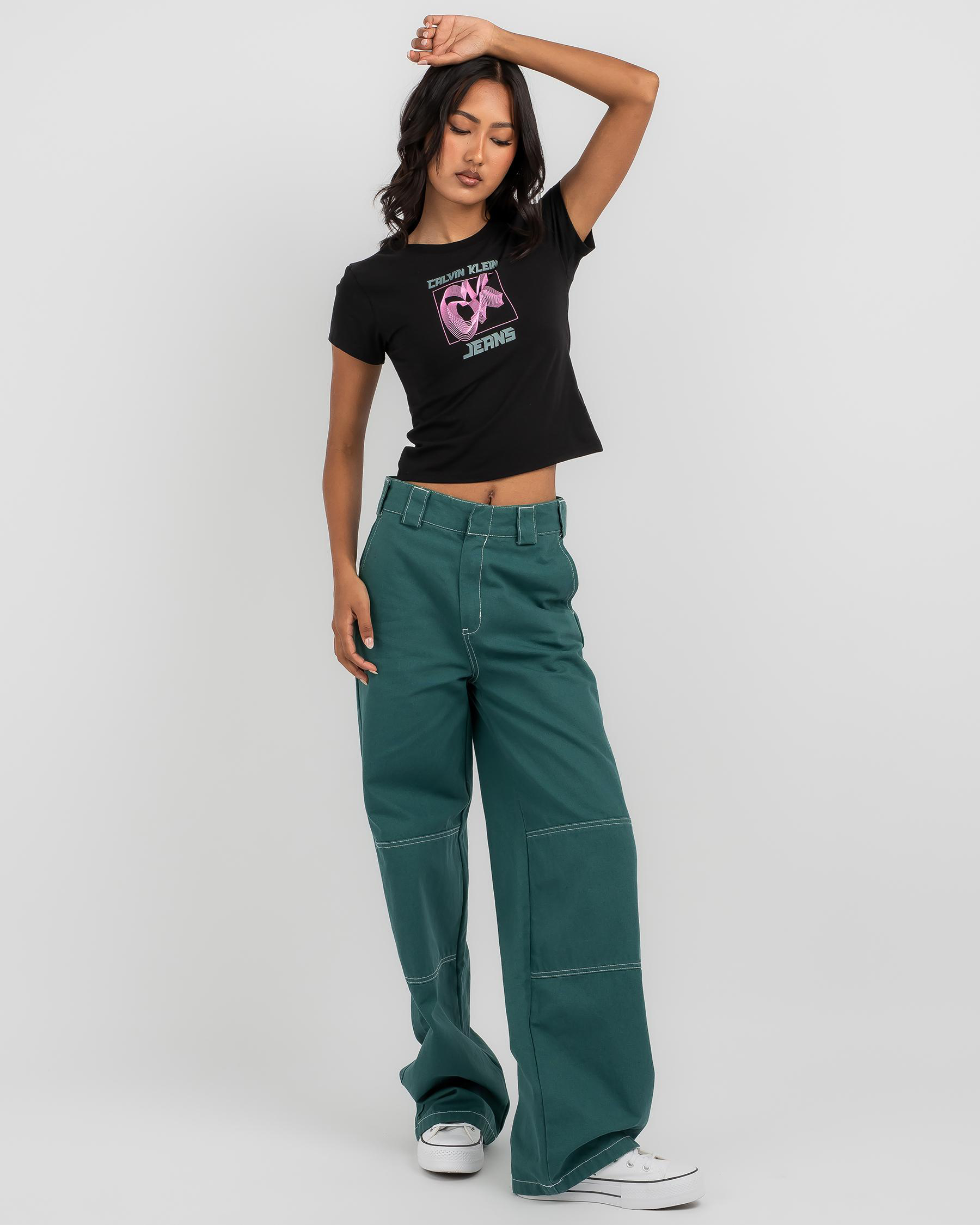 Calvin Klein Hyper Real Baby Tee In Ck Black - FREE* Shipping & Easy ...